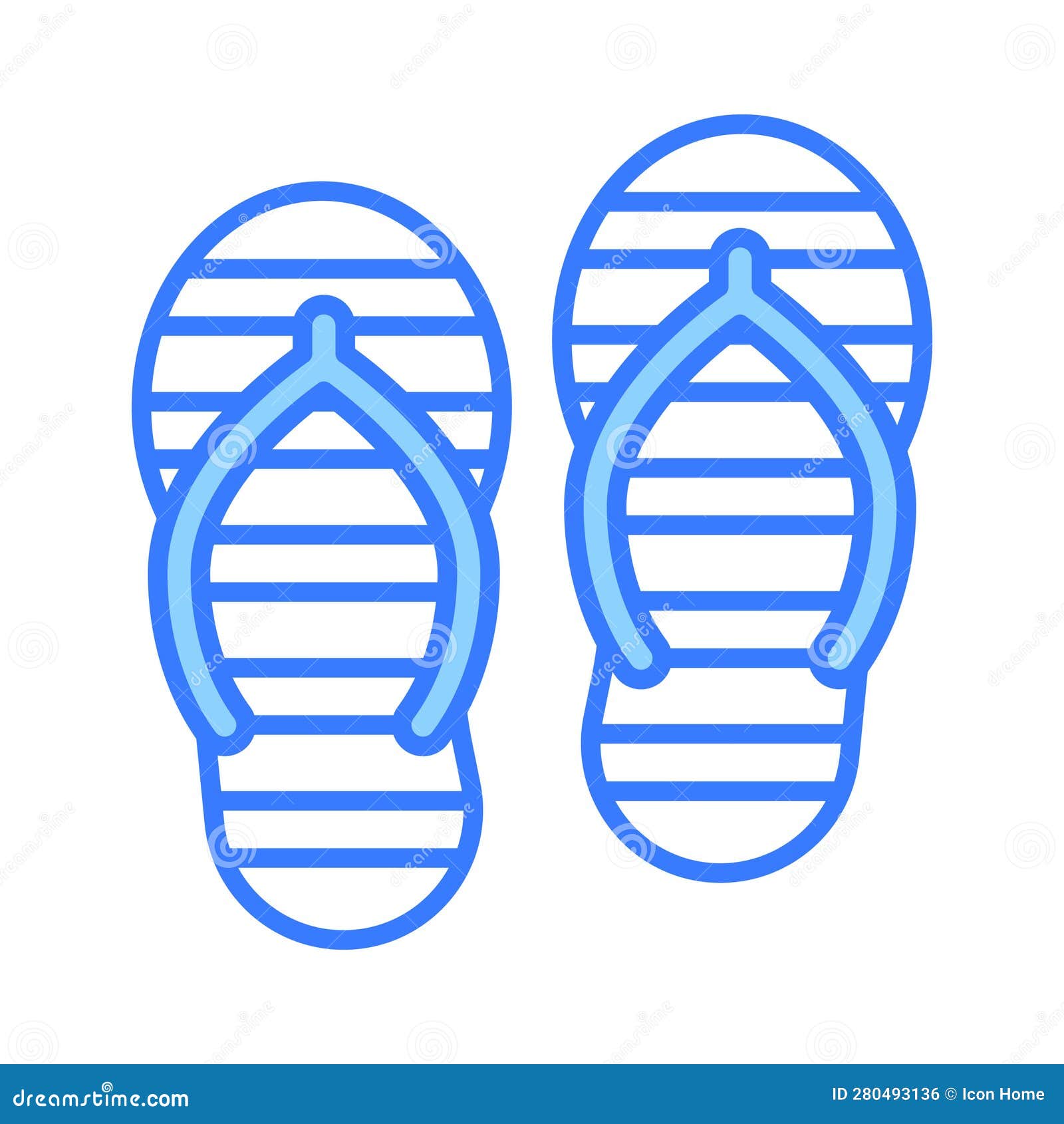 An Icon of Flip Flops in Modern Style Isolated on White Background, Editable Vector Stock Vector ...