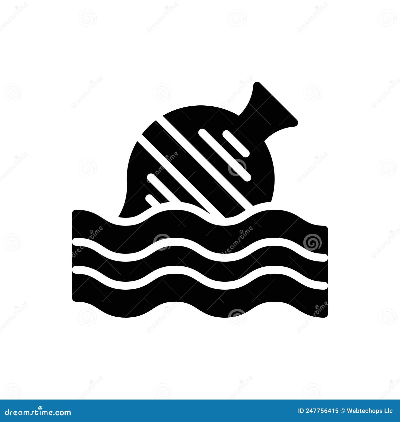 Black Solid Icon for Float, Ocean and Garbage Stock Vector ...