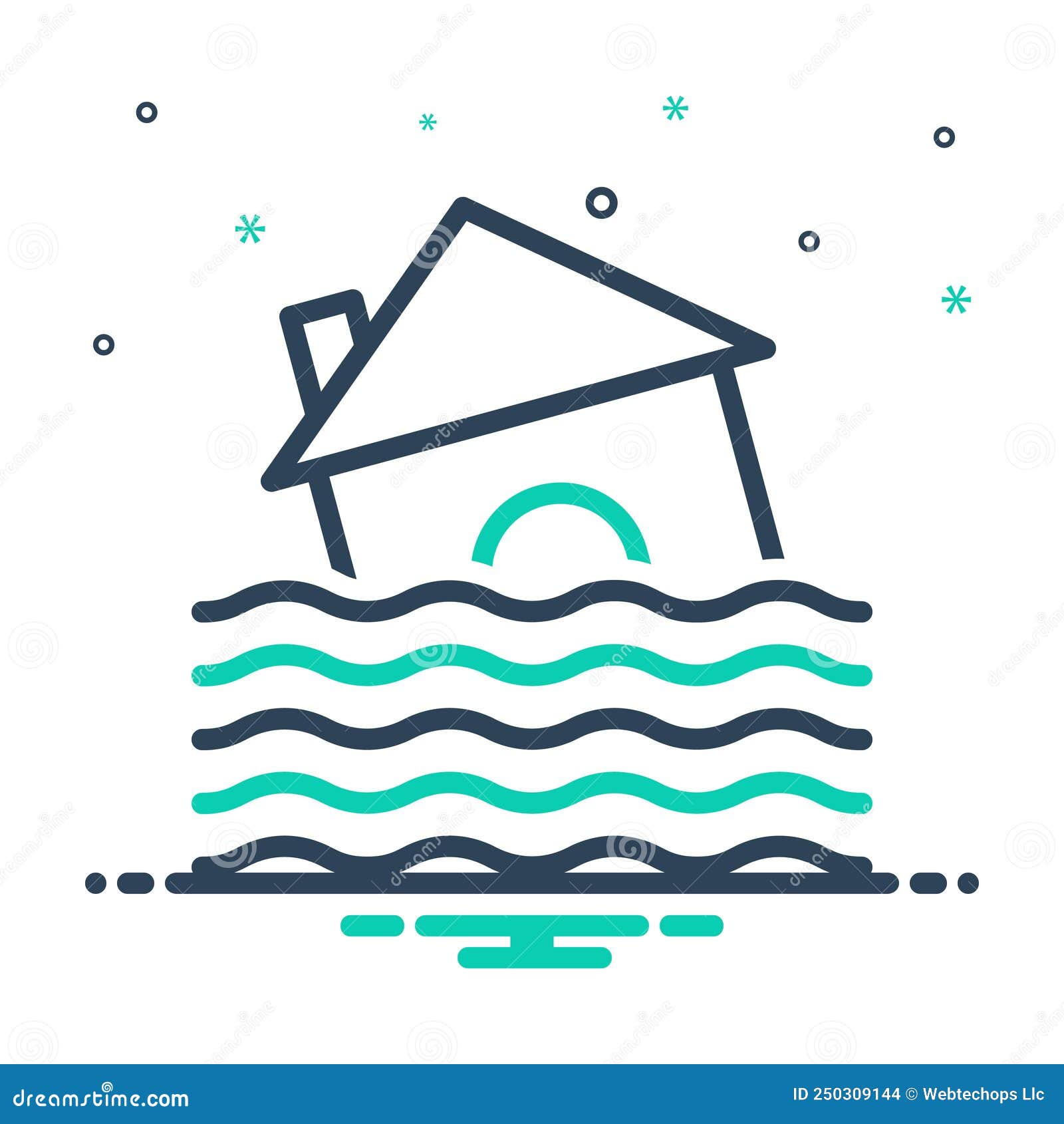 Mix Icon for Flood, Deluge and Overflow Stock Illustration ...