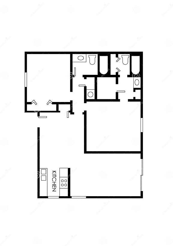 Icon Floor Plan. Example Floor Plan. House Plan Icon Stock Illustration ...