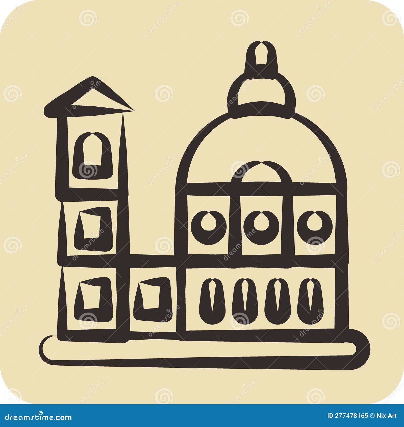 Icon Florence. Suitable for Education Symbol. Hand Drawn Style. Simple ...