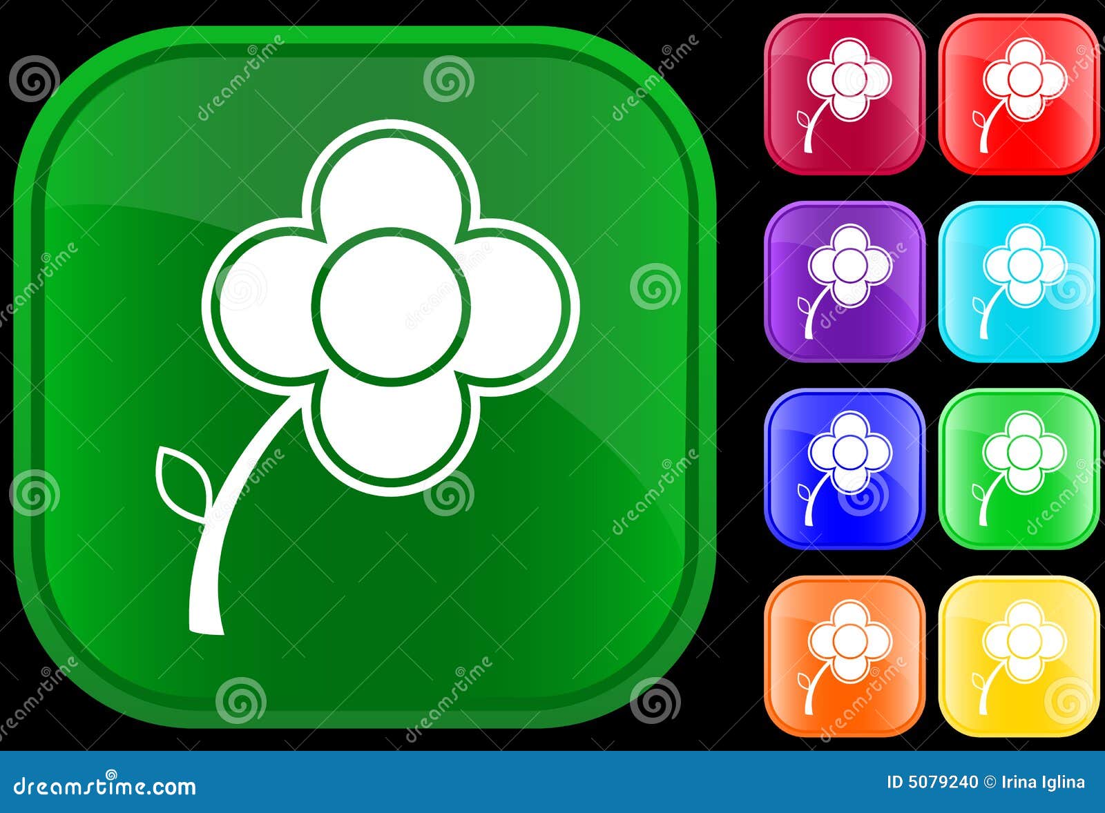 Icon of flower stock vector. Illustration of group, icons - 5079240