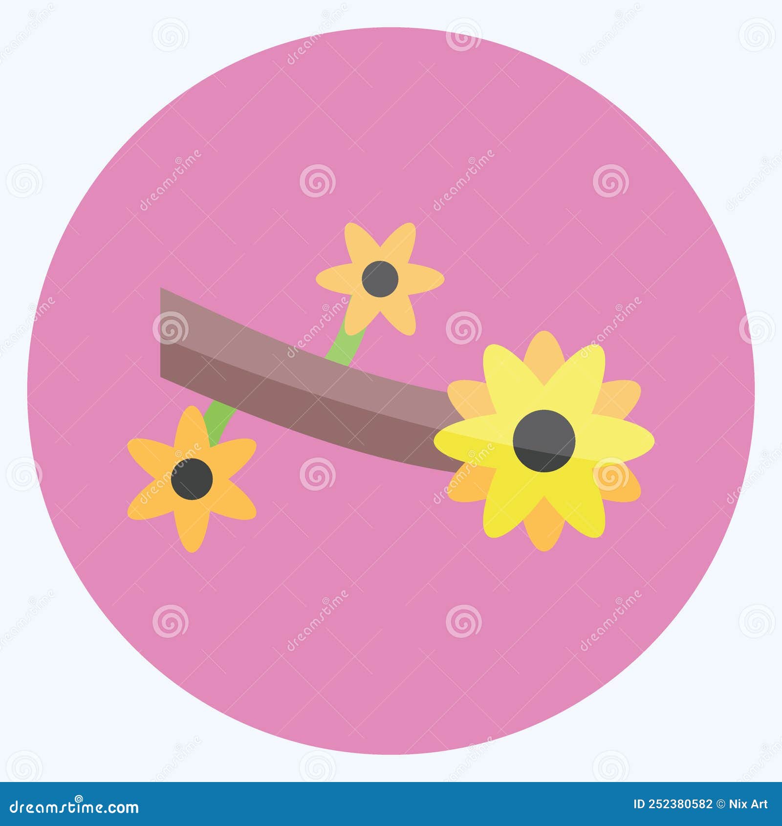 Icon Flower Branch. Suitable for Spring Symbol. Flat Style. Simple ...