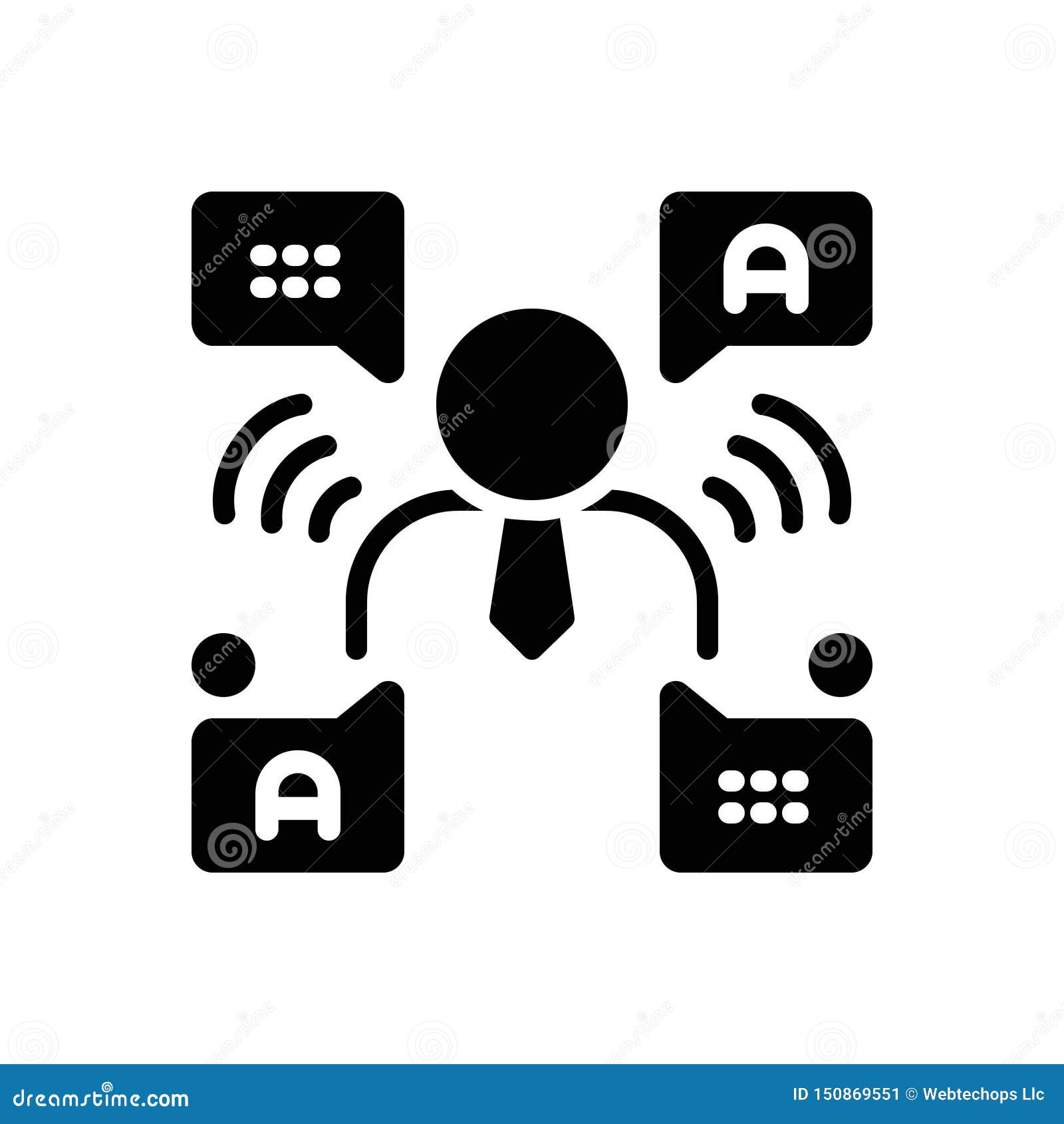 Black Solid Icon for Fluent, Dragoman and Foreign Stock Vector ...