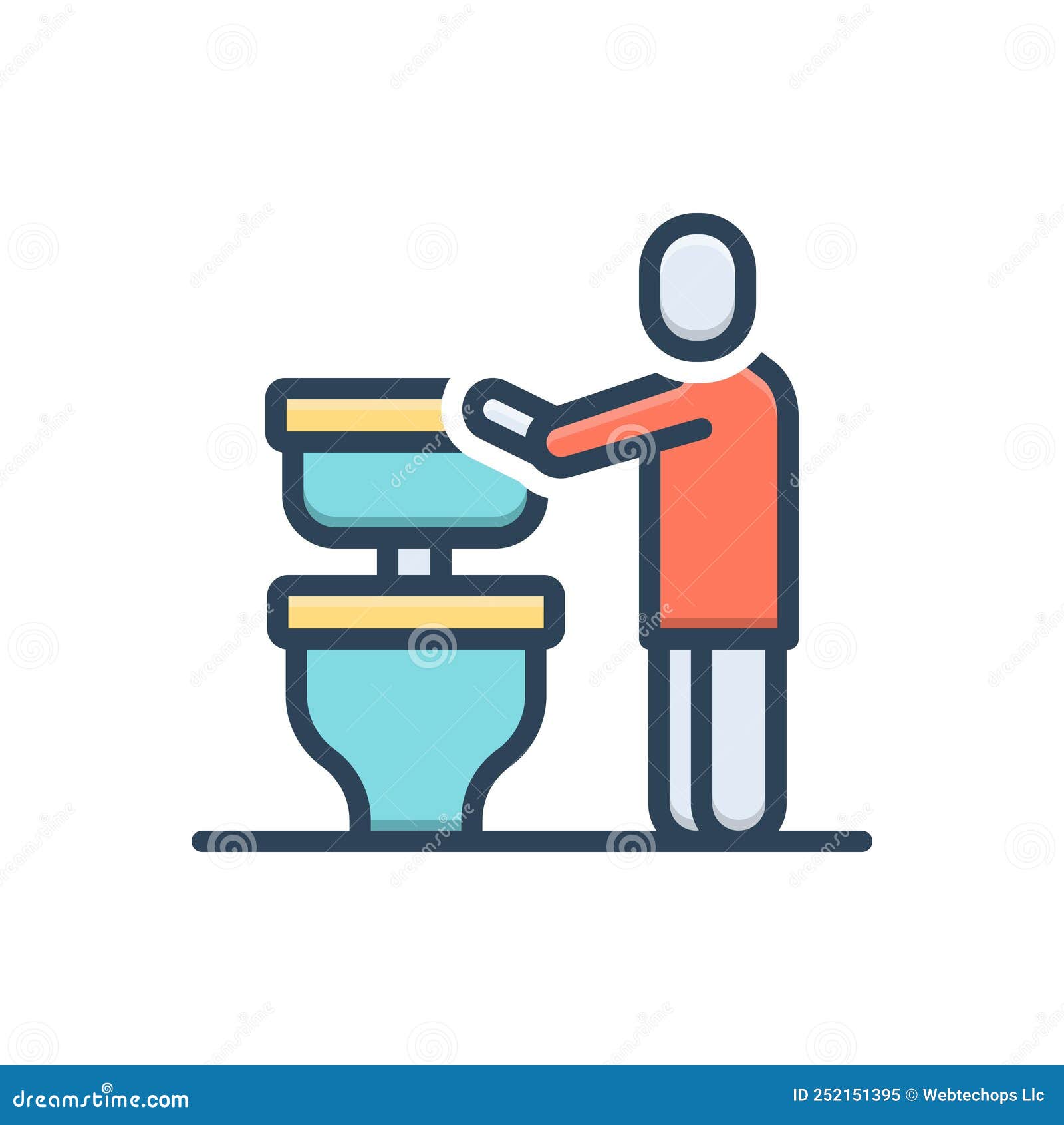 Color Illustration Icon for Flush, Toilet and Hygienic Stock Vector ...