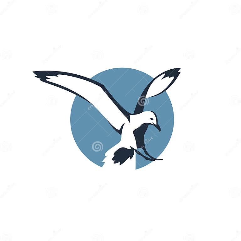 Icon with seagull stock vector. Illustration of vector - 110715280