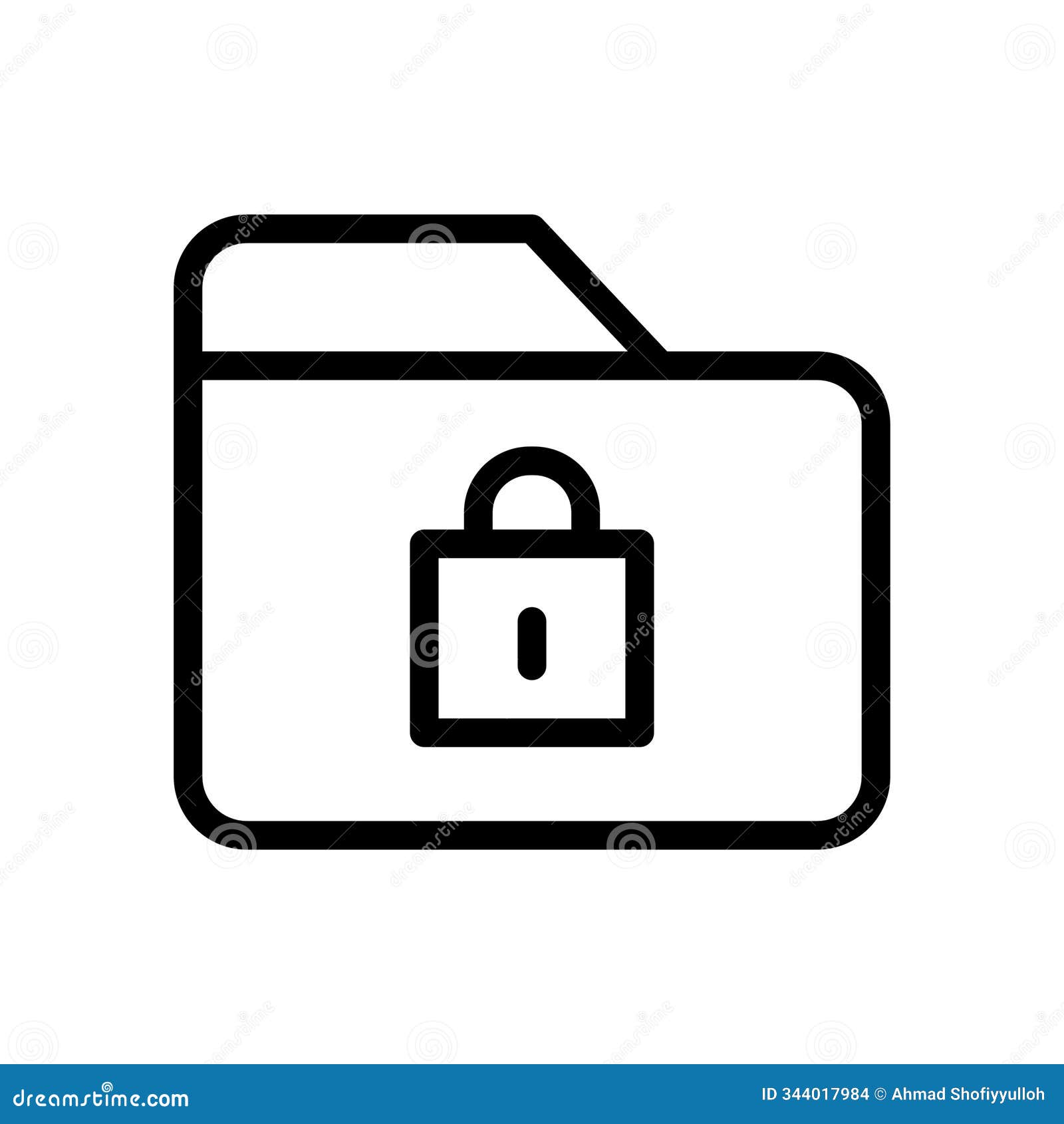 Icon folder lock stock vector. Illustration of isolated - 344017984