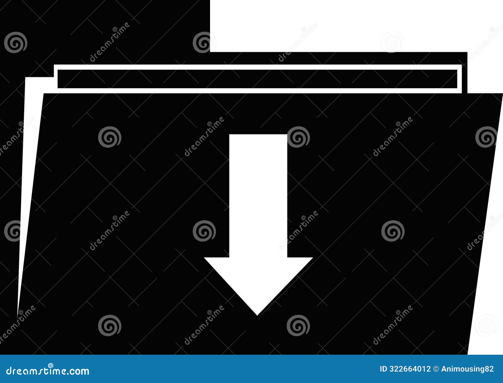 Icon Folder Pc Arrow Download Black and White Stock Vector ...