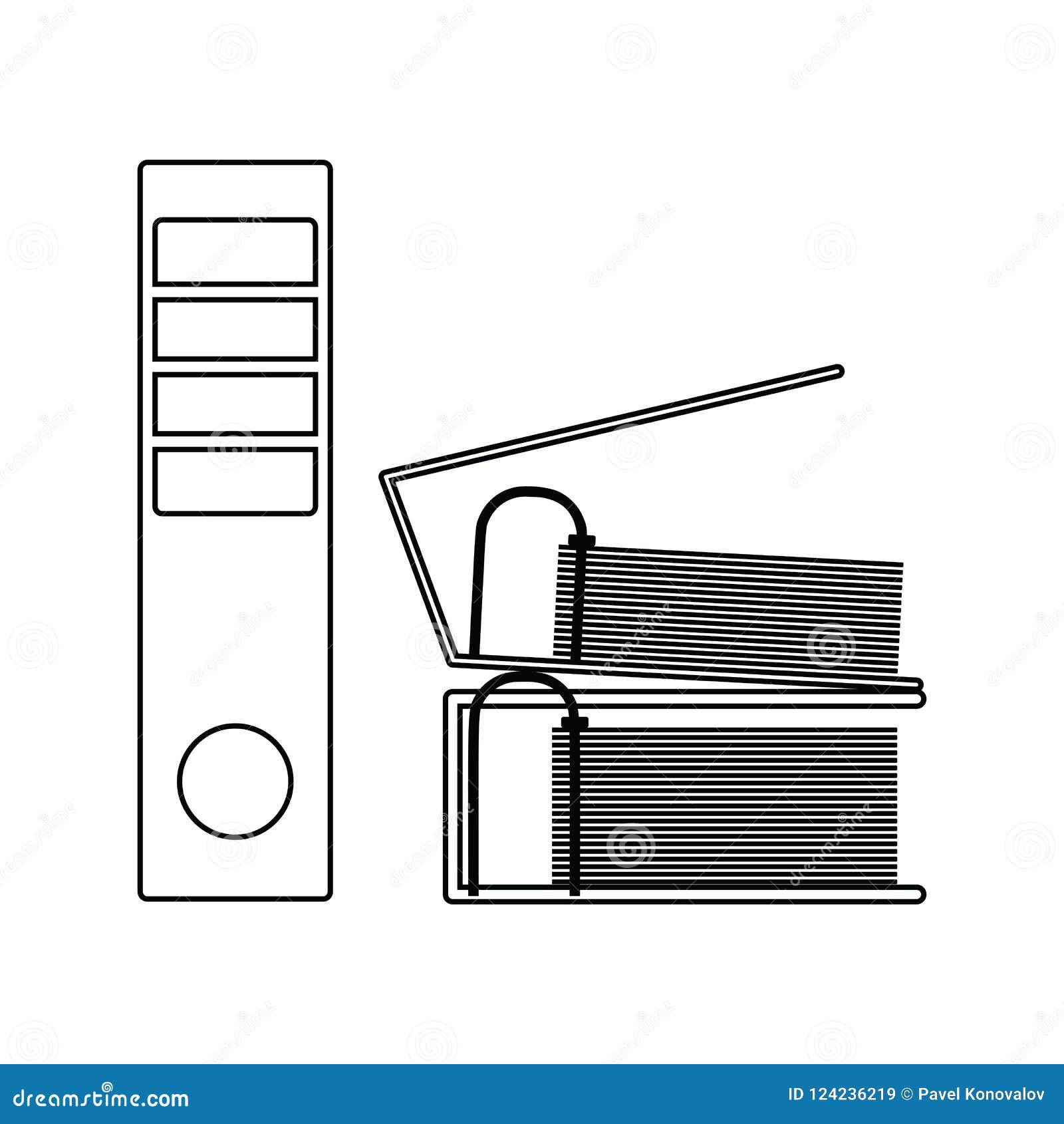Icon of Folders with clip stock vector. Illustration of finance - 124236219