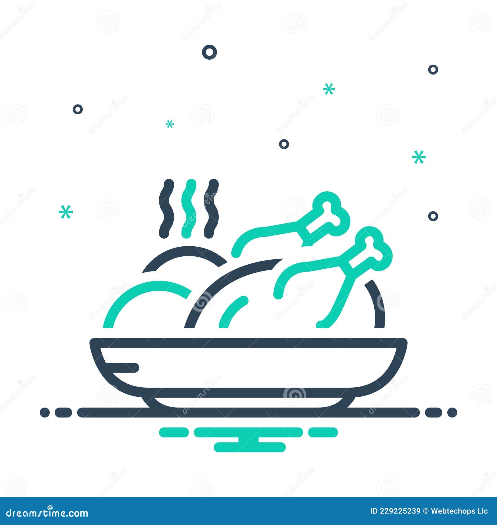 Mix Icon for Food, Meat and Chicken Stock Vector - Illustration of ...