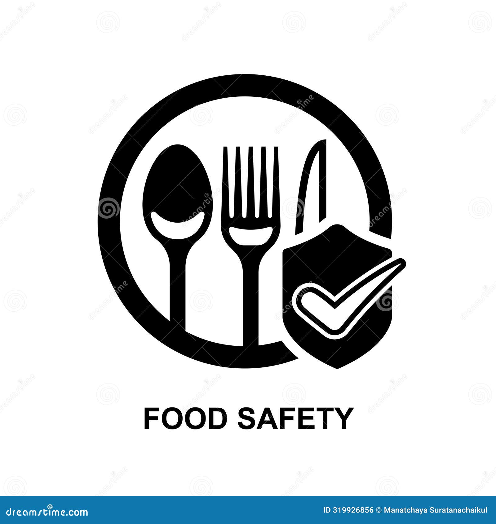 Food Safety Icon Isolated on Background. Stock Vector - Illustration of ...