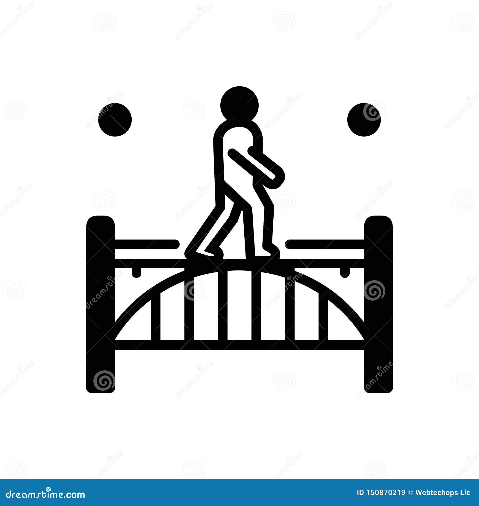 Black Solid Icon for Footbridge, Walking and Bridge Stock Vector ...