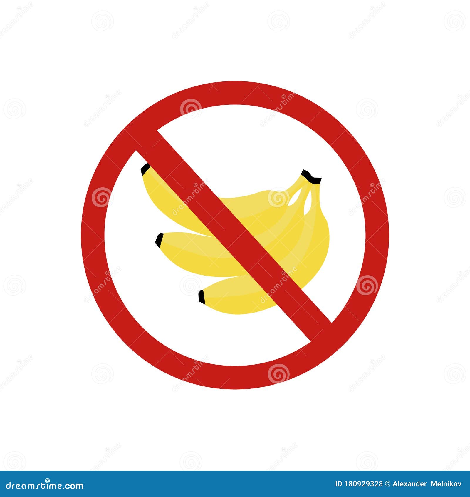 Icon Forbidden Bananas Sign. Vector Illustration Eps 10 Stock ...
