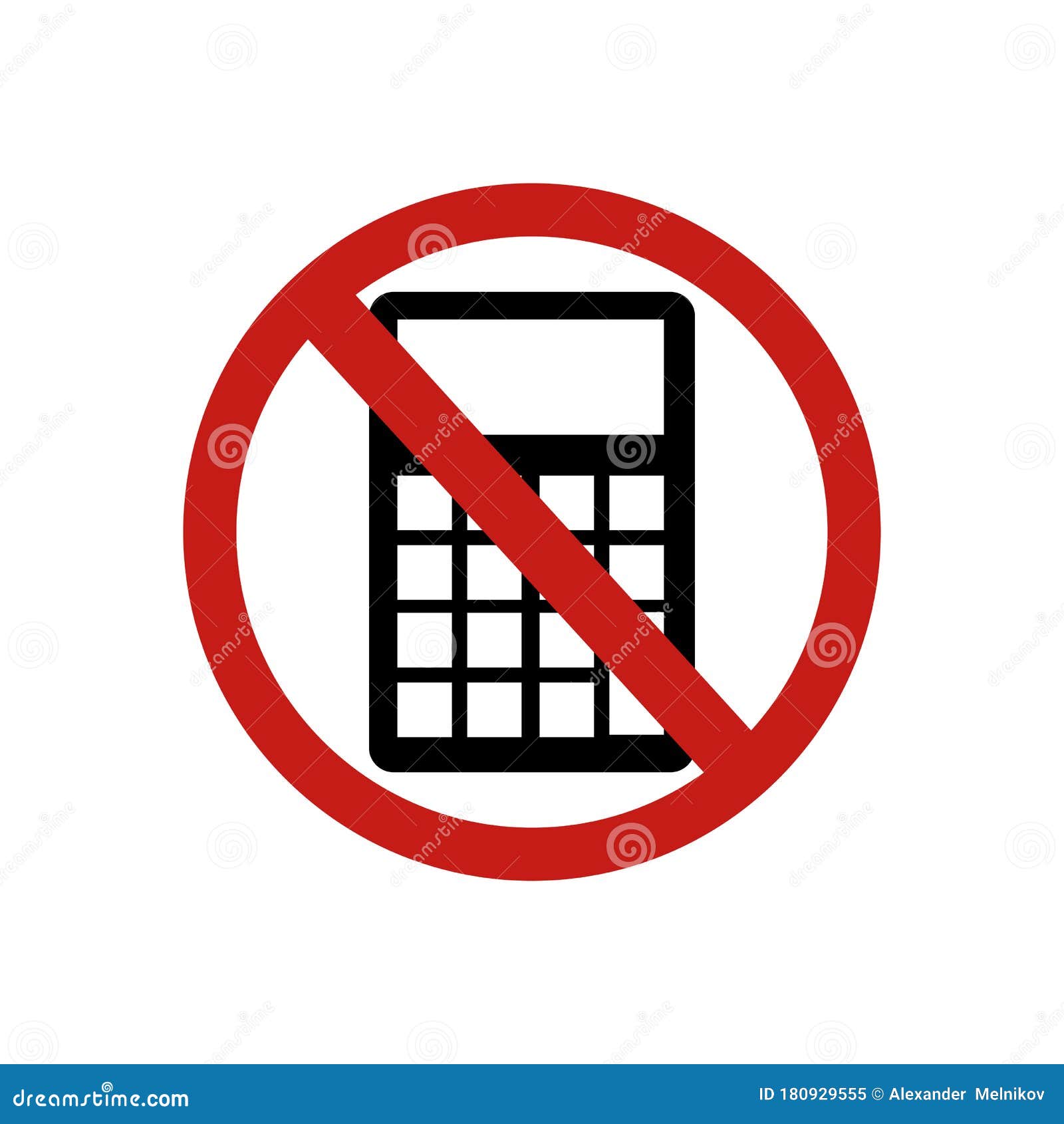 Icon Forbidden Calculator Sign. Vector Illustration Eps 10 Stock ...