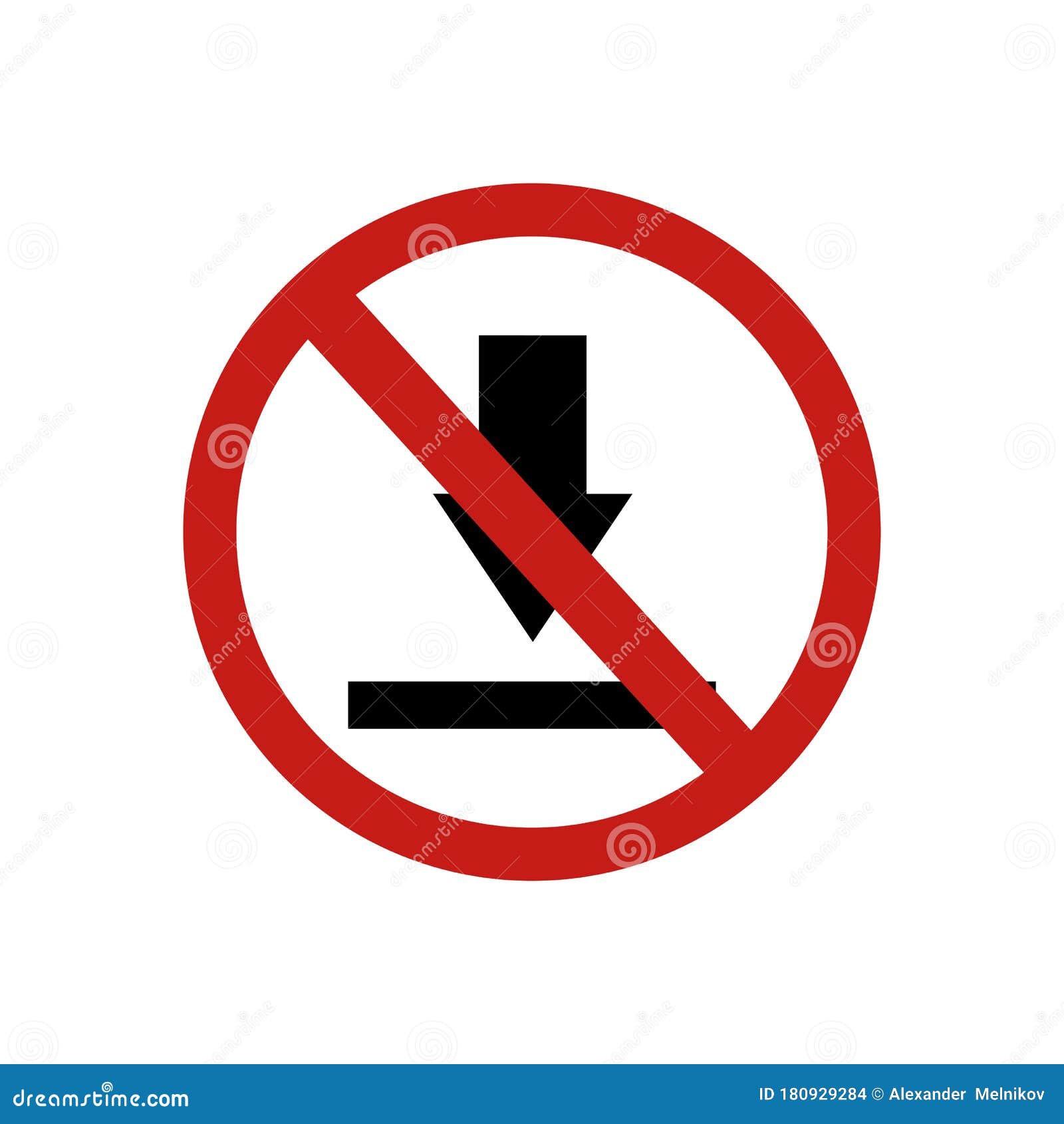 Icon Forbidden Download Sign. Vector Illustration Eps 10 Stock ...