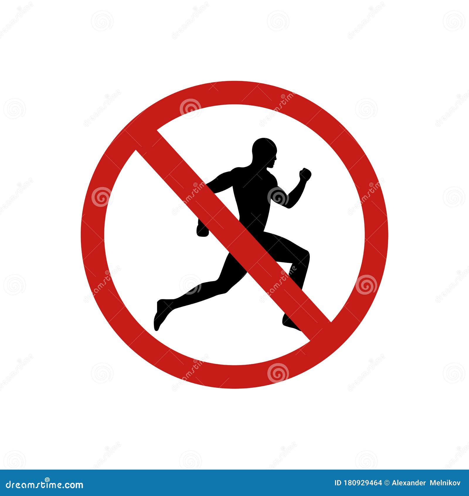 Icon Forbidden Run Sign. Vector Illustration Eps 10 Stock Illustration ...