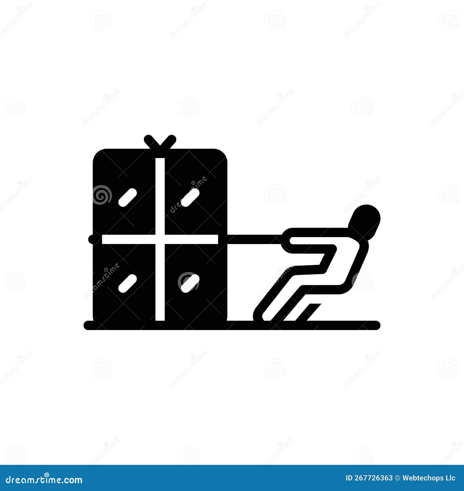 Black Solid Icon for Force, Heavy and Pull Stock Illustration ...