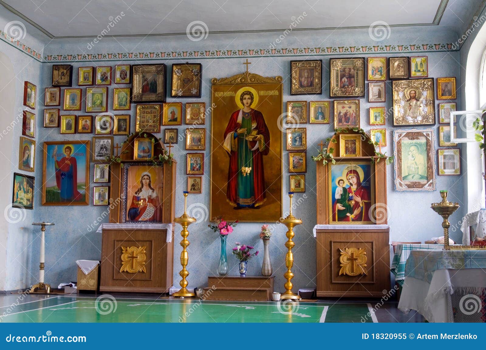 Icon at the forefront stock image. Image of church, interior - 18320955