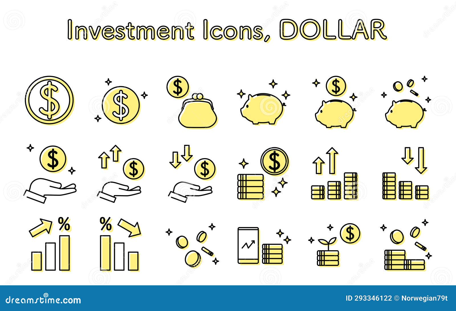 Icon of Foreign Currency Investment, Simple Line Drawing Illustration ...