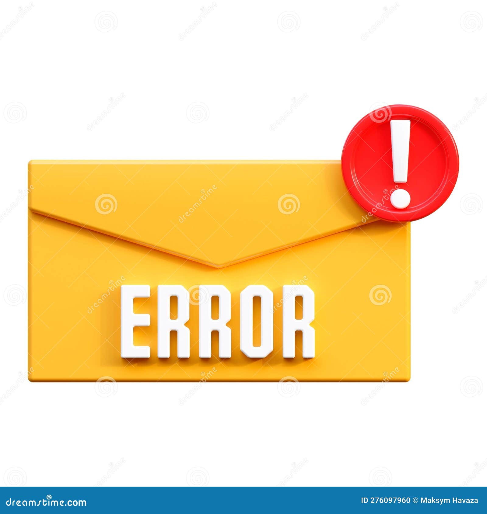 An Icon in the Form of an Envelope with an Error Warning about the ...