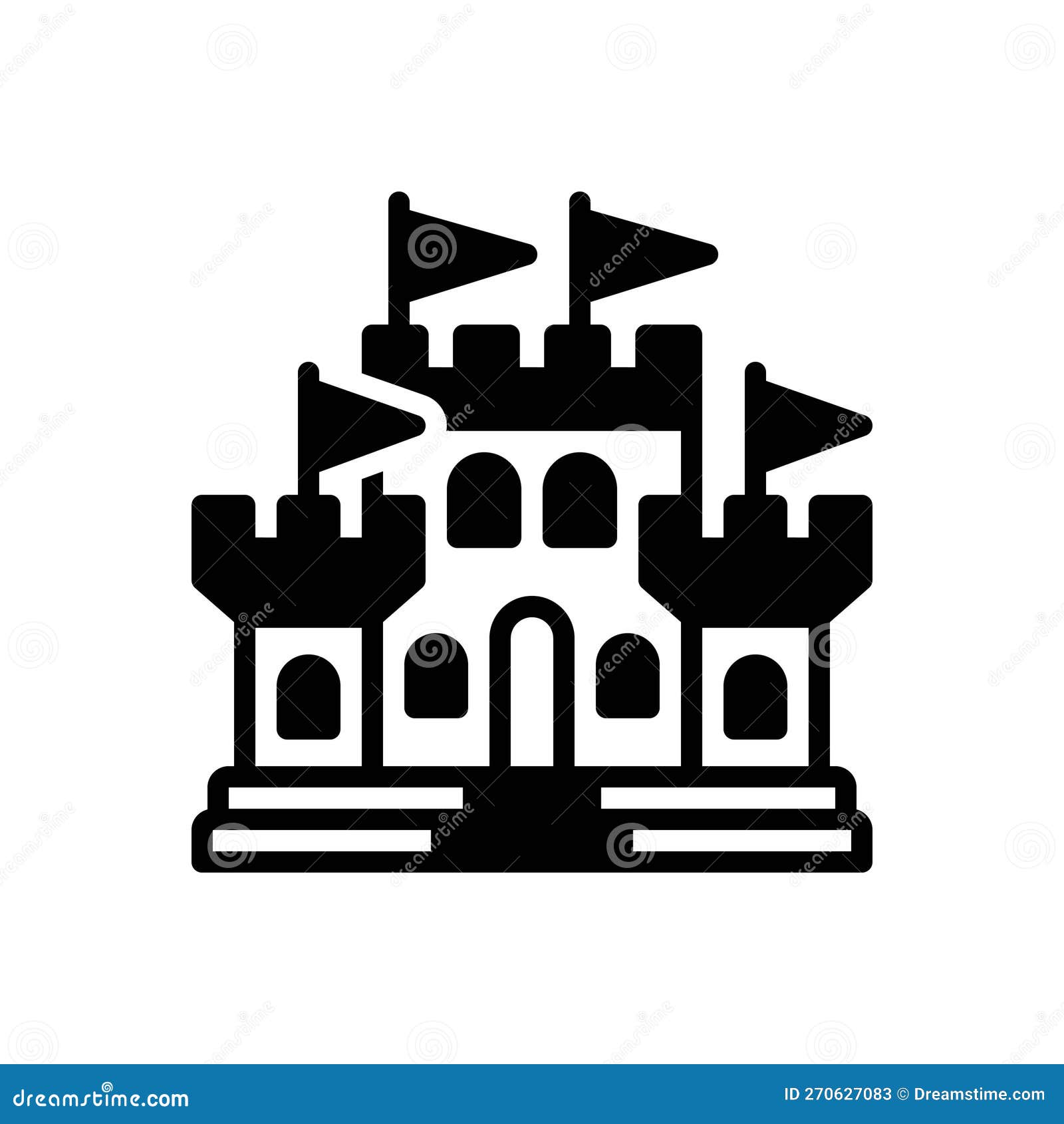 Black Solid Icon for Fort, Castle and Temple Stock Vector ...