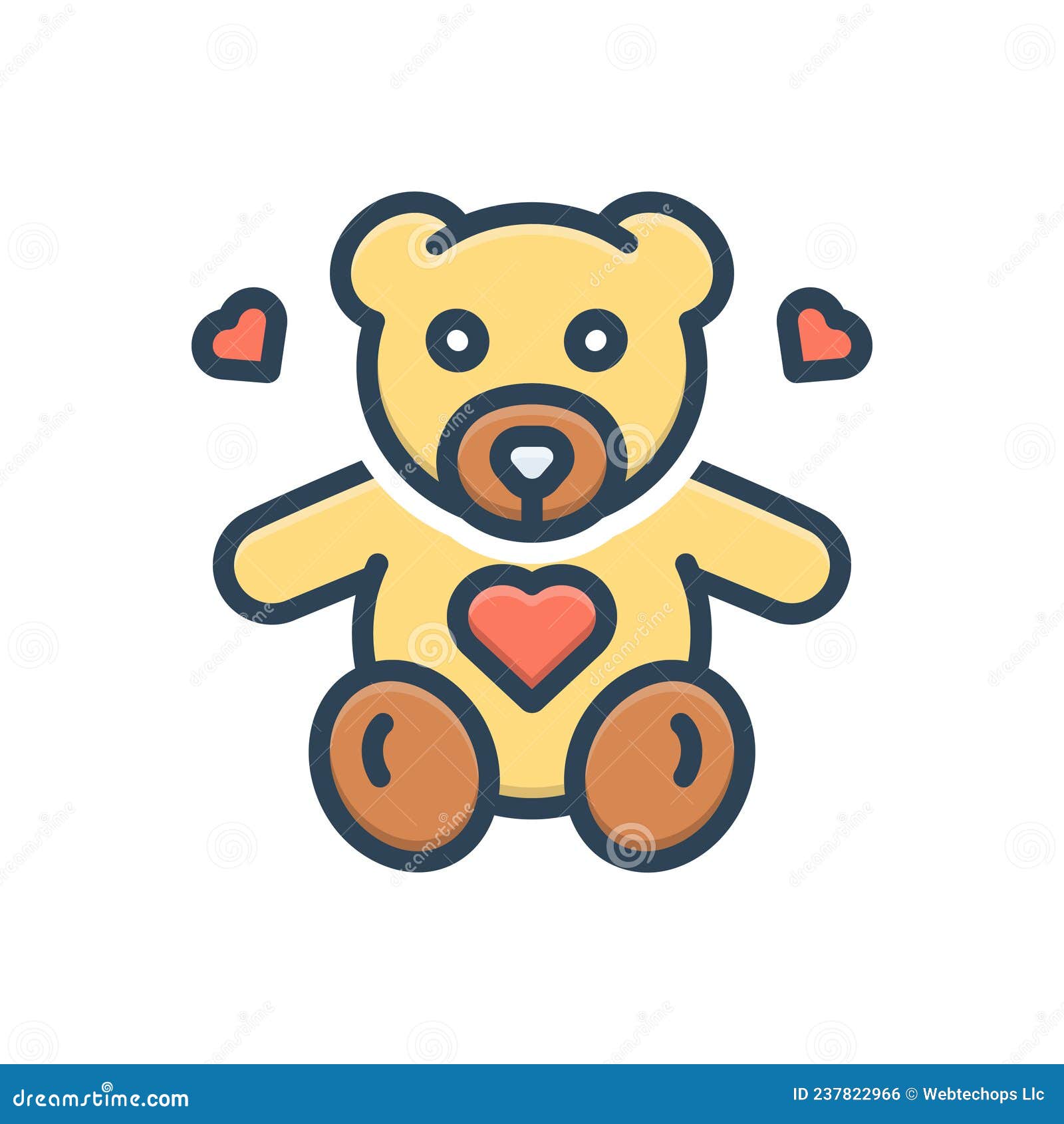 Color Illustration Icon for Teddy, Toy and Cute Stock Illustration ...