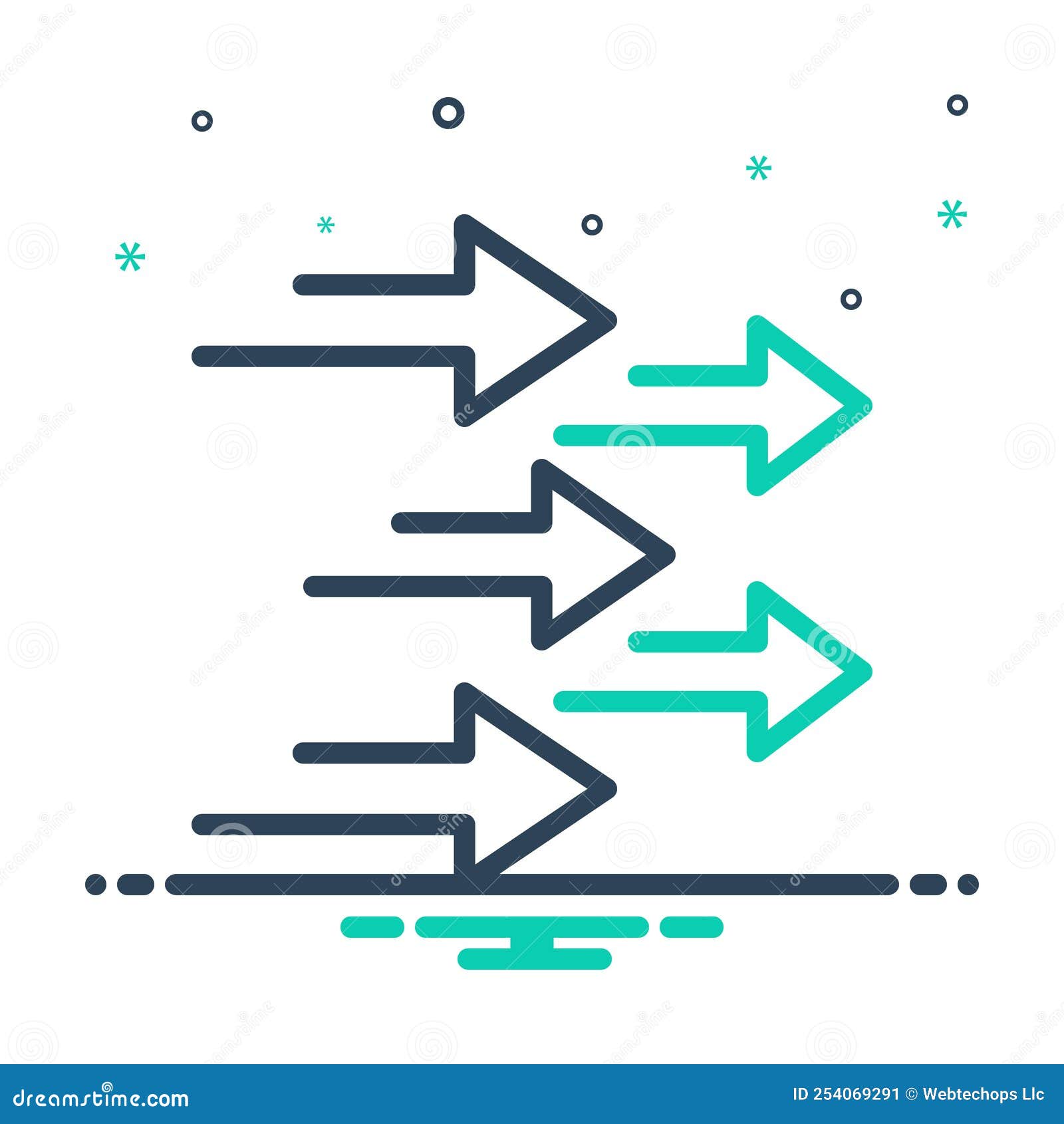 Mix Icon for Forth, Forward and Onward Stock Illustration ...