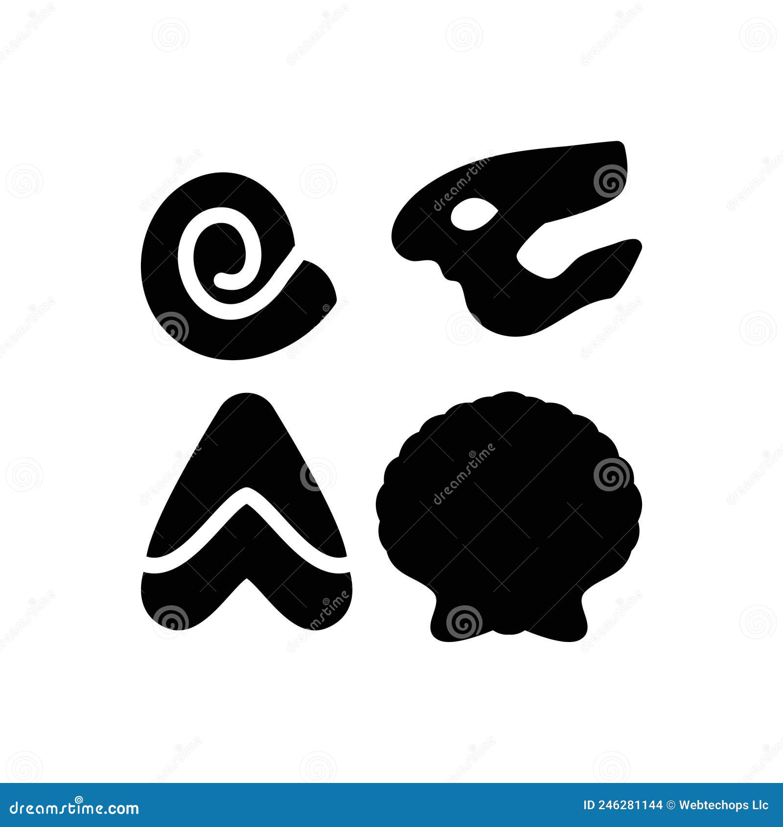 Black Solid Icon for Fossil, Relic and Skeleton Stock Vector ...