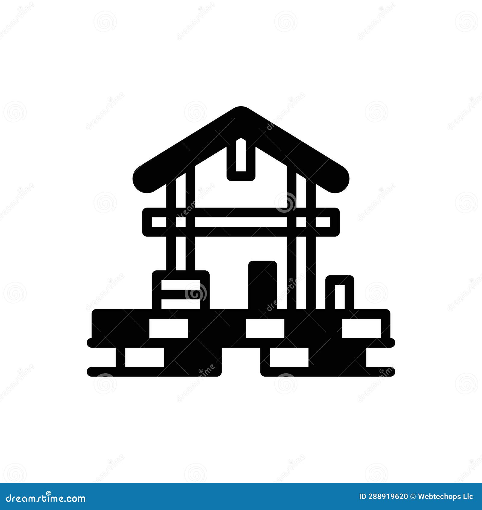 Black Solid Icon for Foundation, Basis and Building Stock Vector ...