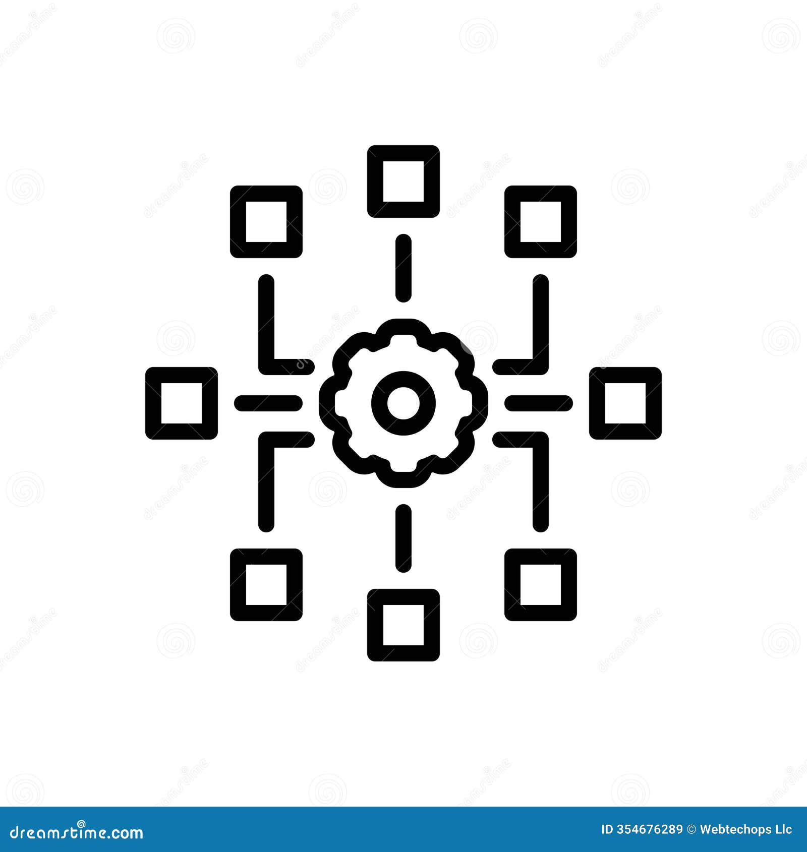 Black Line Icon for Framework, Frame and Chain Stock Vector ...