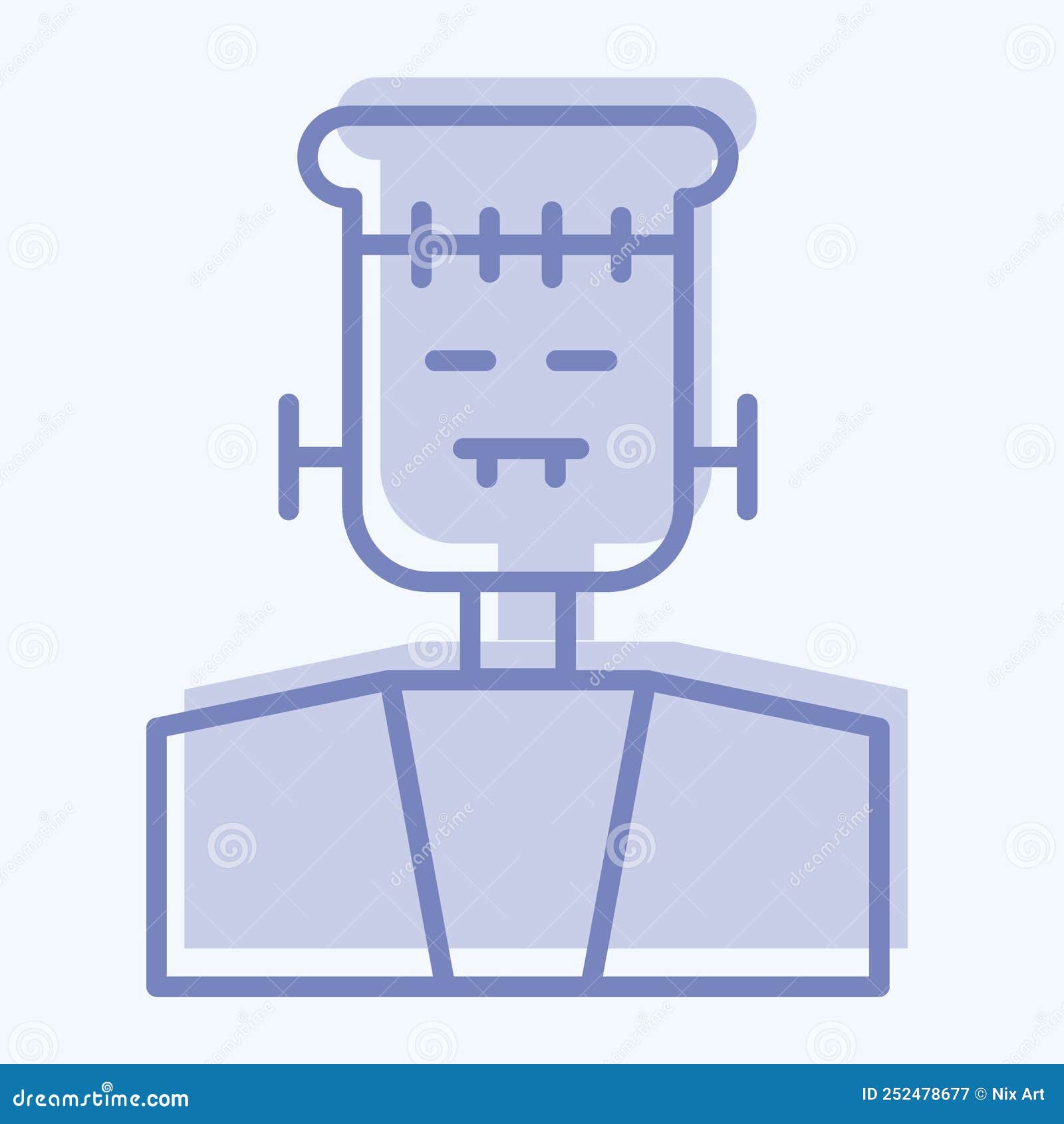 Icon Frankenstein. Suitable for Halloween Symbol. Two Tone Style ...