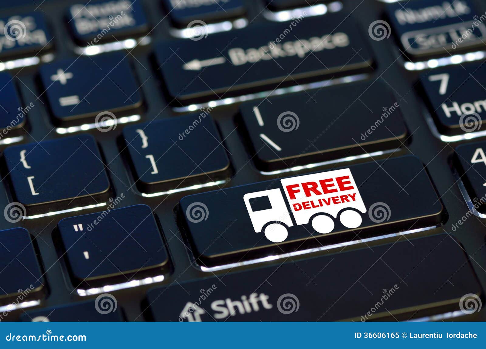 Icon Free Delivery on Enter Key Stock Image - Image of information ...