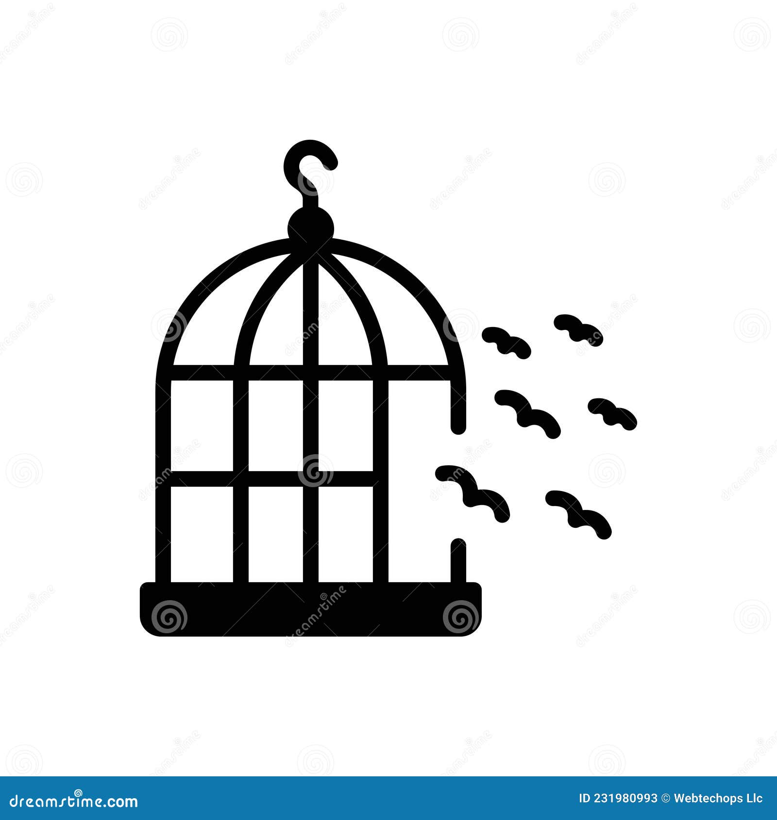 Black Solid Icon for Freedom, Birds and Fly Stock Illustration ...