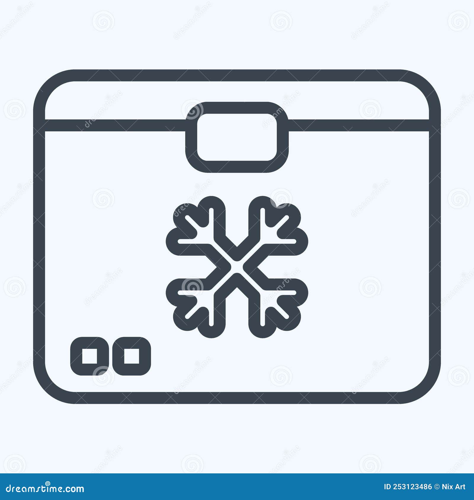 Icon Freezer. Suitable for Kitchen Appliances Symbol. Line Style ...