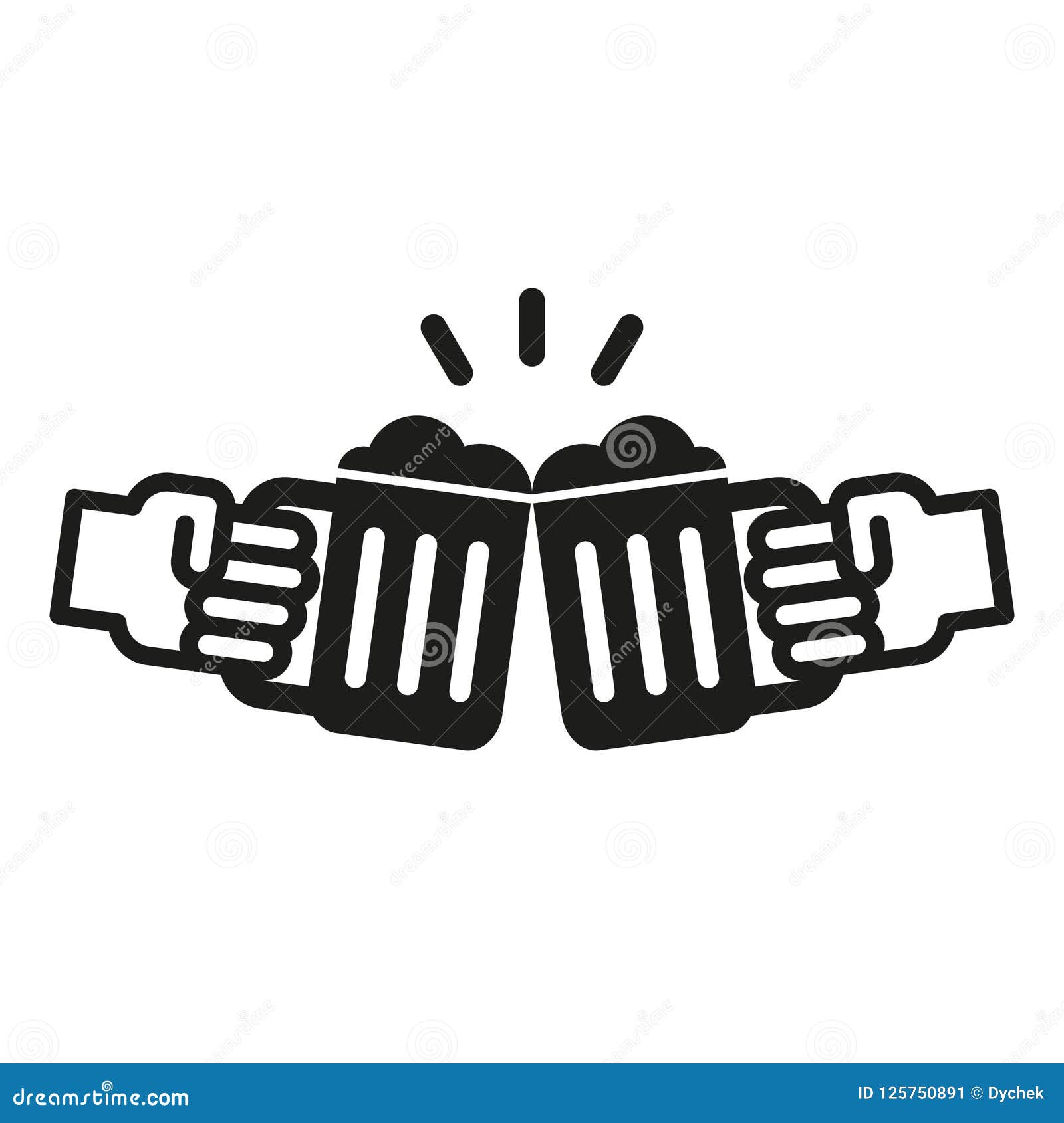 Icon Friends Drinking Beer. Simple Vector Illustration. Stock Vector ...