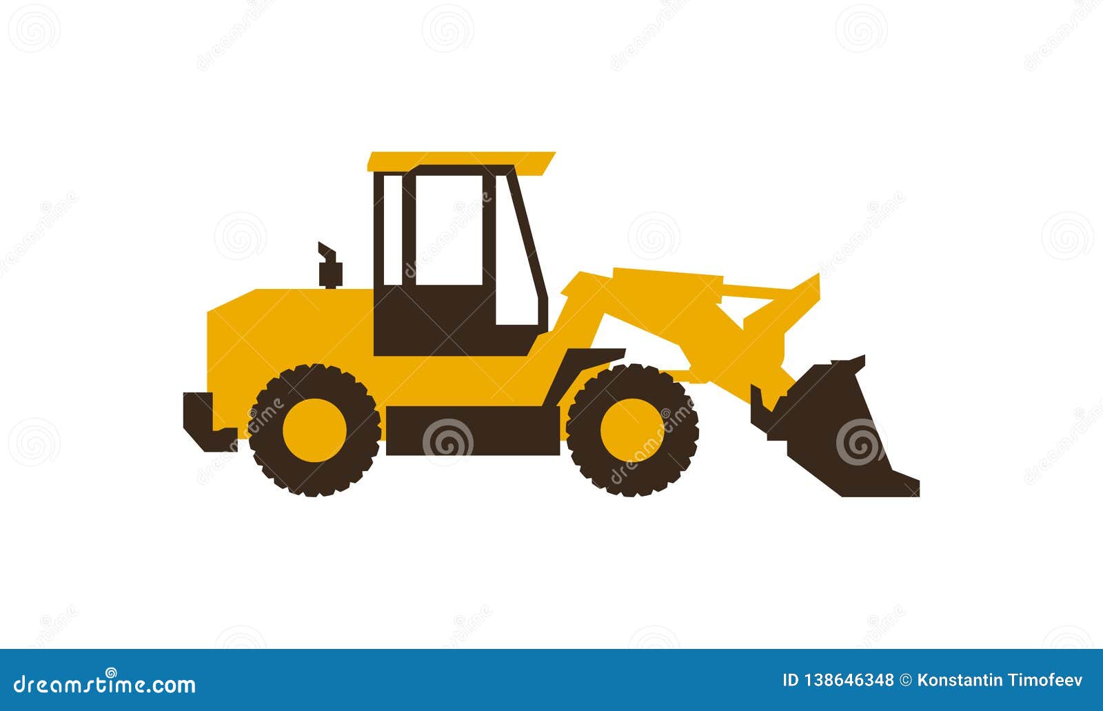 Icon Front Loader. Construction Machinery. Vector Illustration. Sleek ...