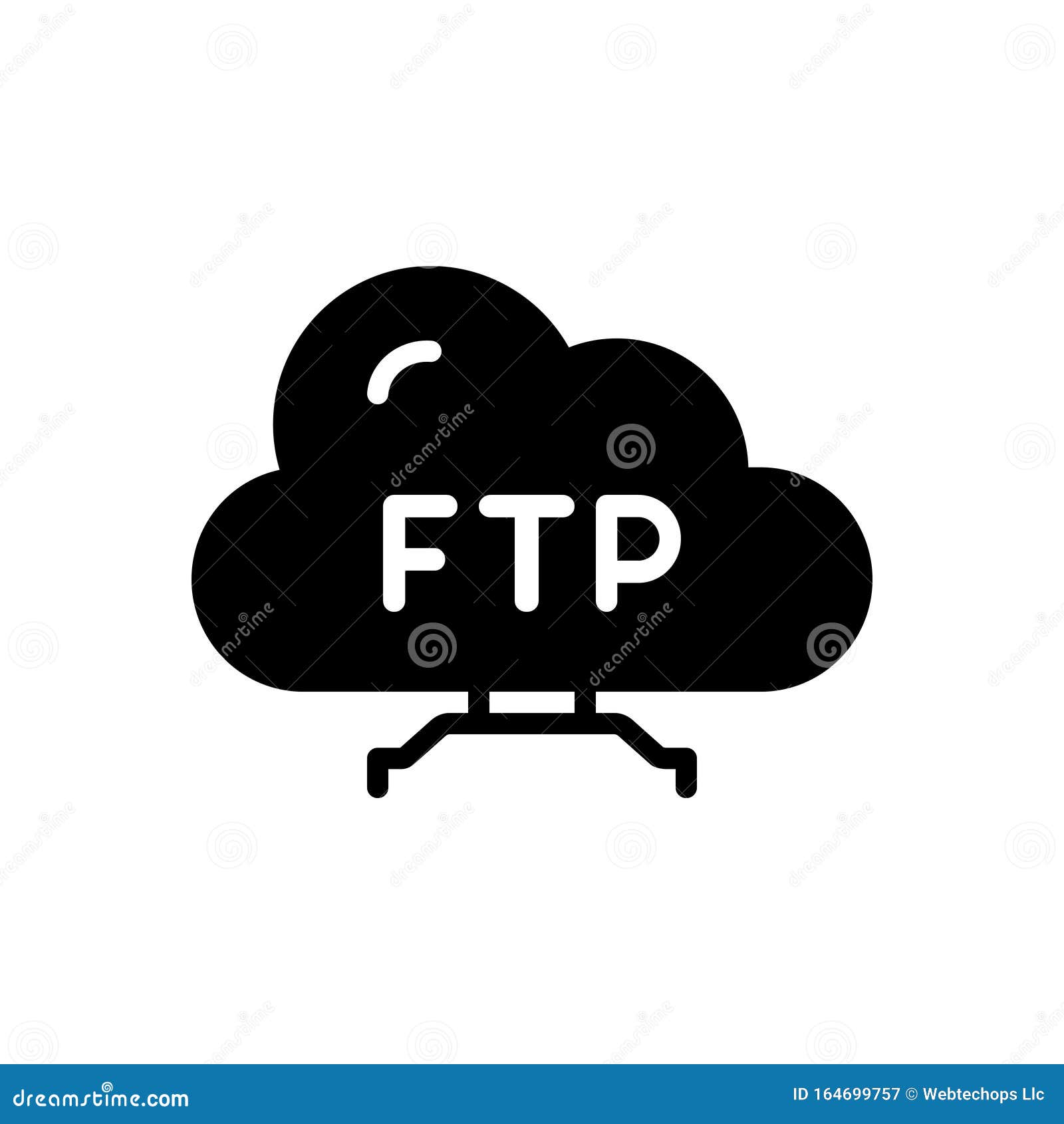 Black Solid Icon for Ftp, Protocol and Folder Stock Vector ...