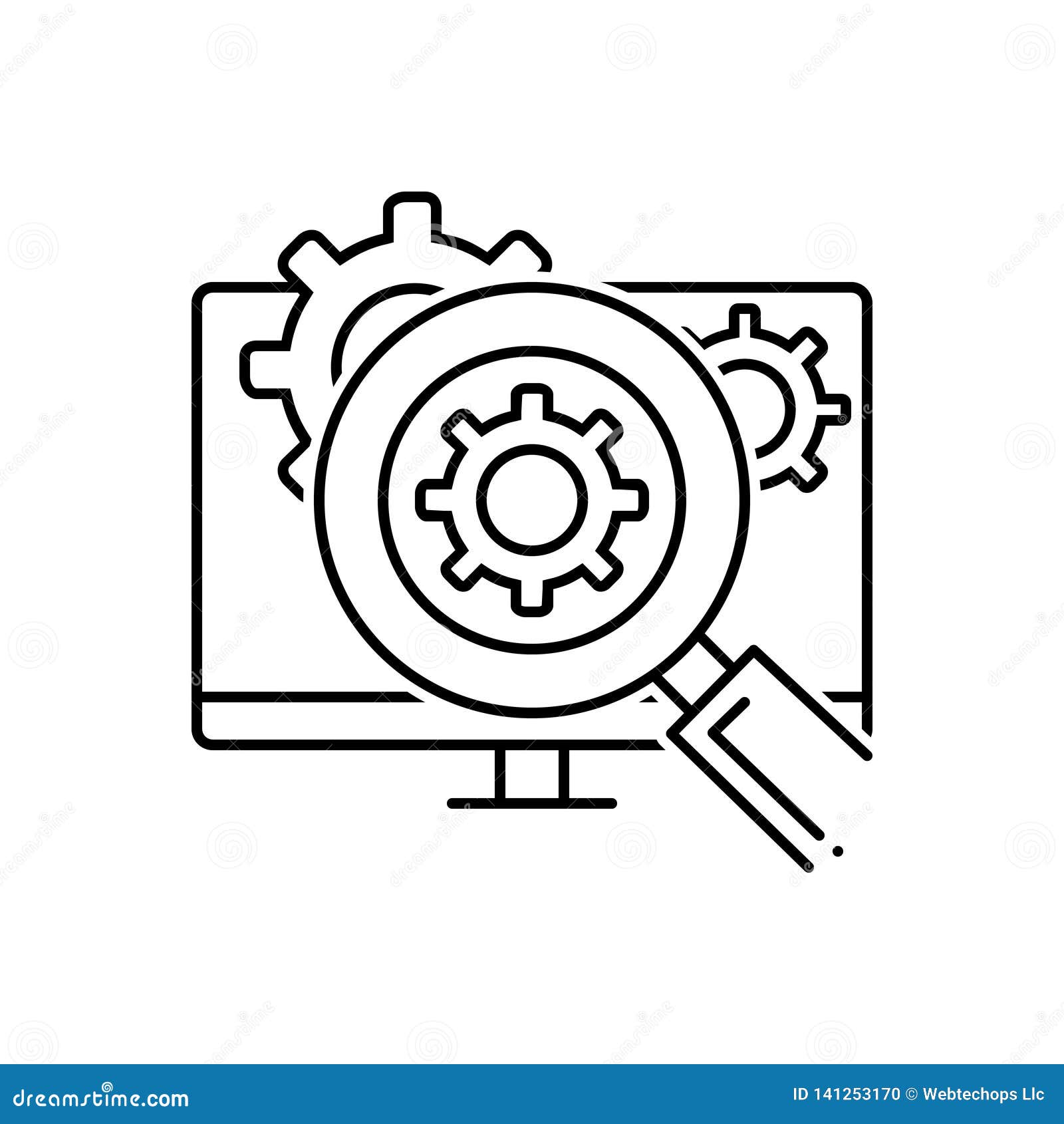 Black Line Icon for Functional Analysis, Methodology and Process Stock ...