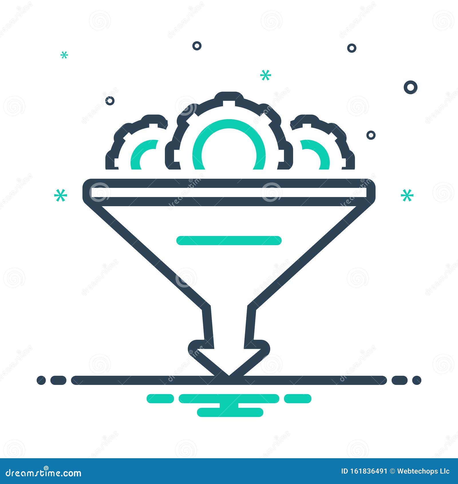 Mix Icon for Funnel, Gear and Optimization Stock Vector - Illustration ...