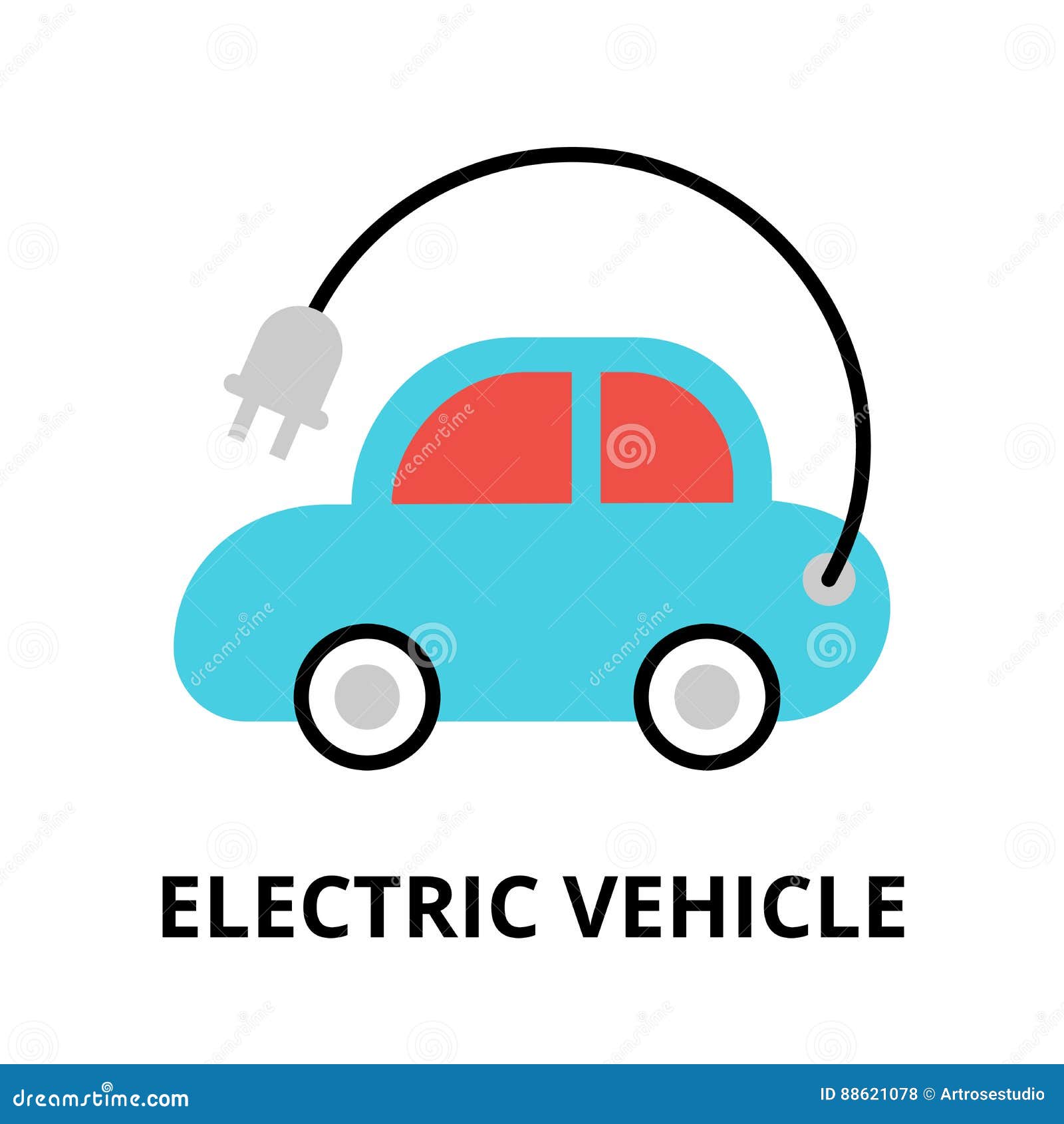 Icon of Future Technology - Electric Vehicle Stock Vector ...