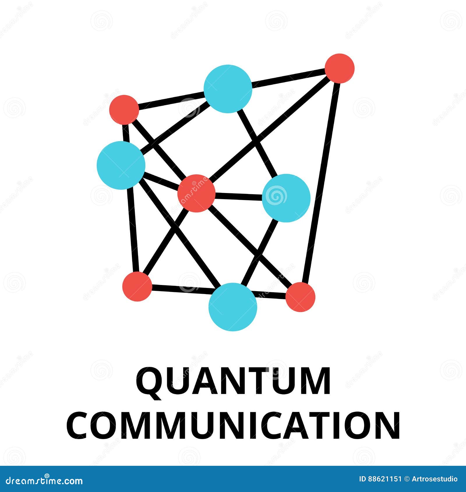 Icon of Future Technology - Quantum Communication Stock Vector ...