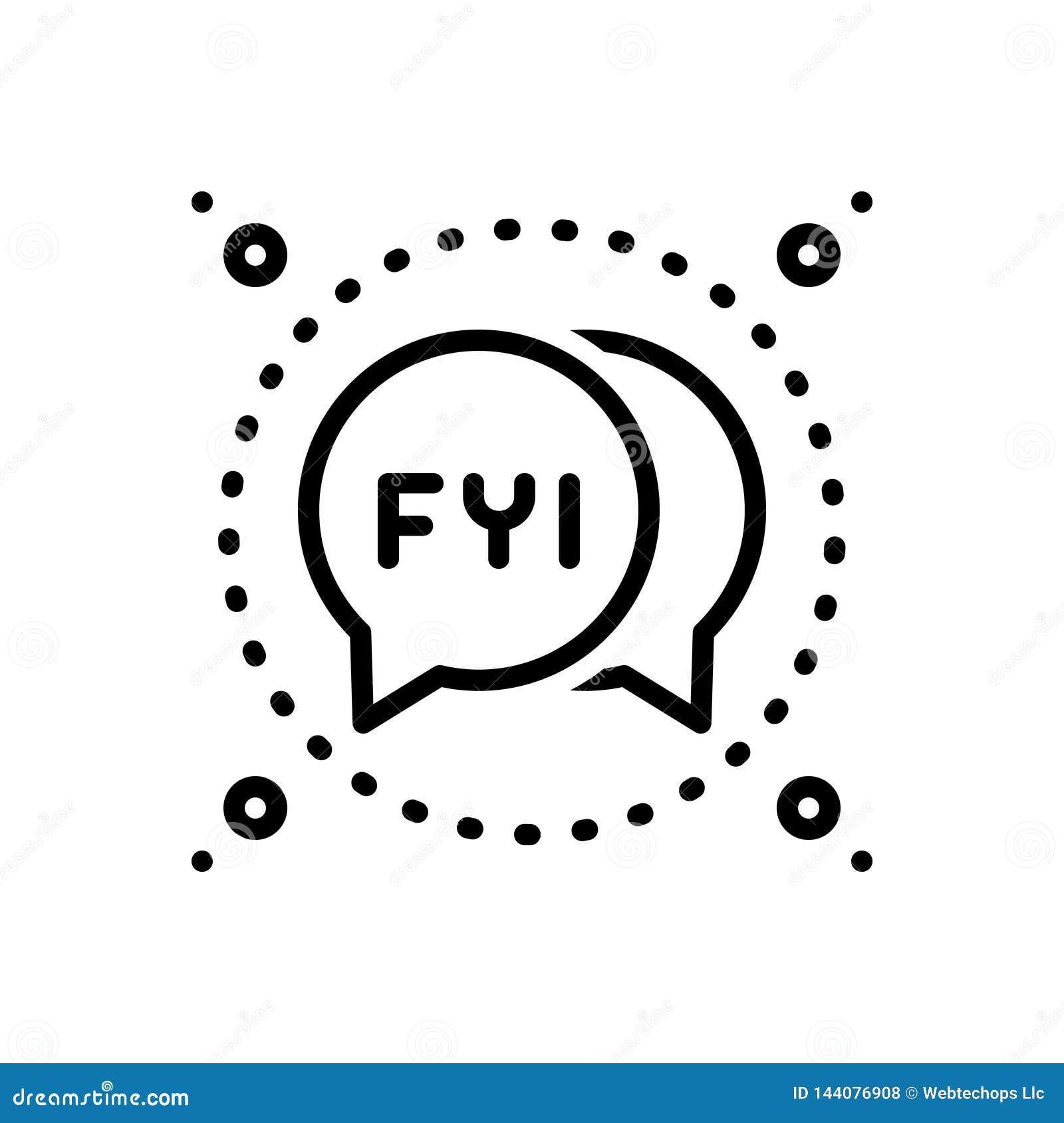 Black Line Icon for Fyi, Bubble and Message Stock Illustration ...