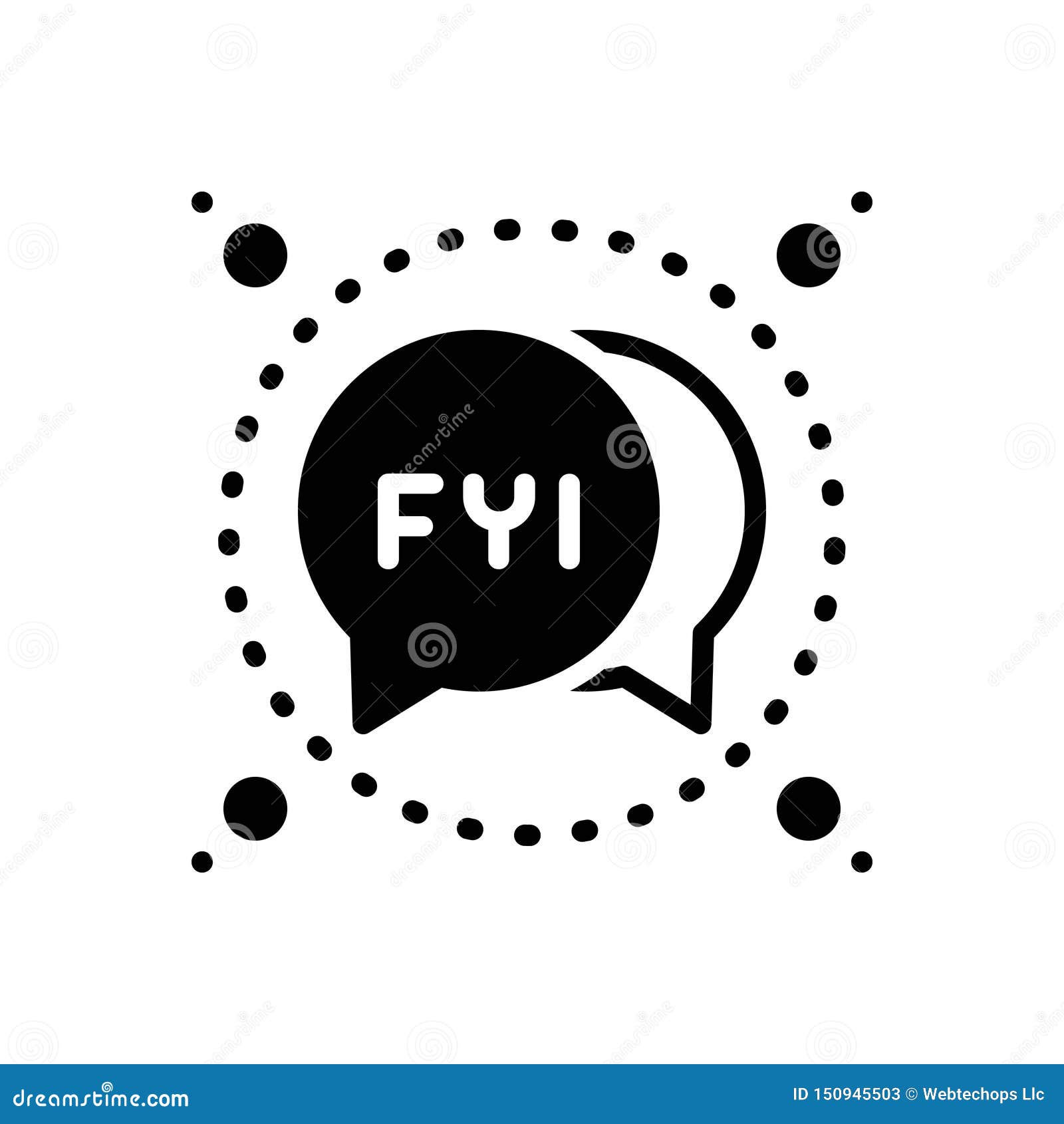 Black Solid Icon for Fyi, Bubble and Abbreviation Stock Vector ...