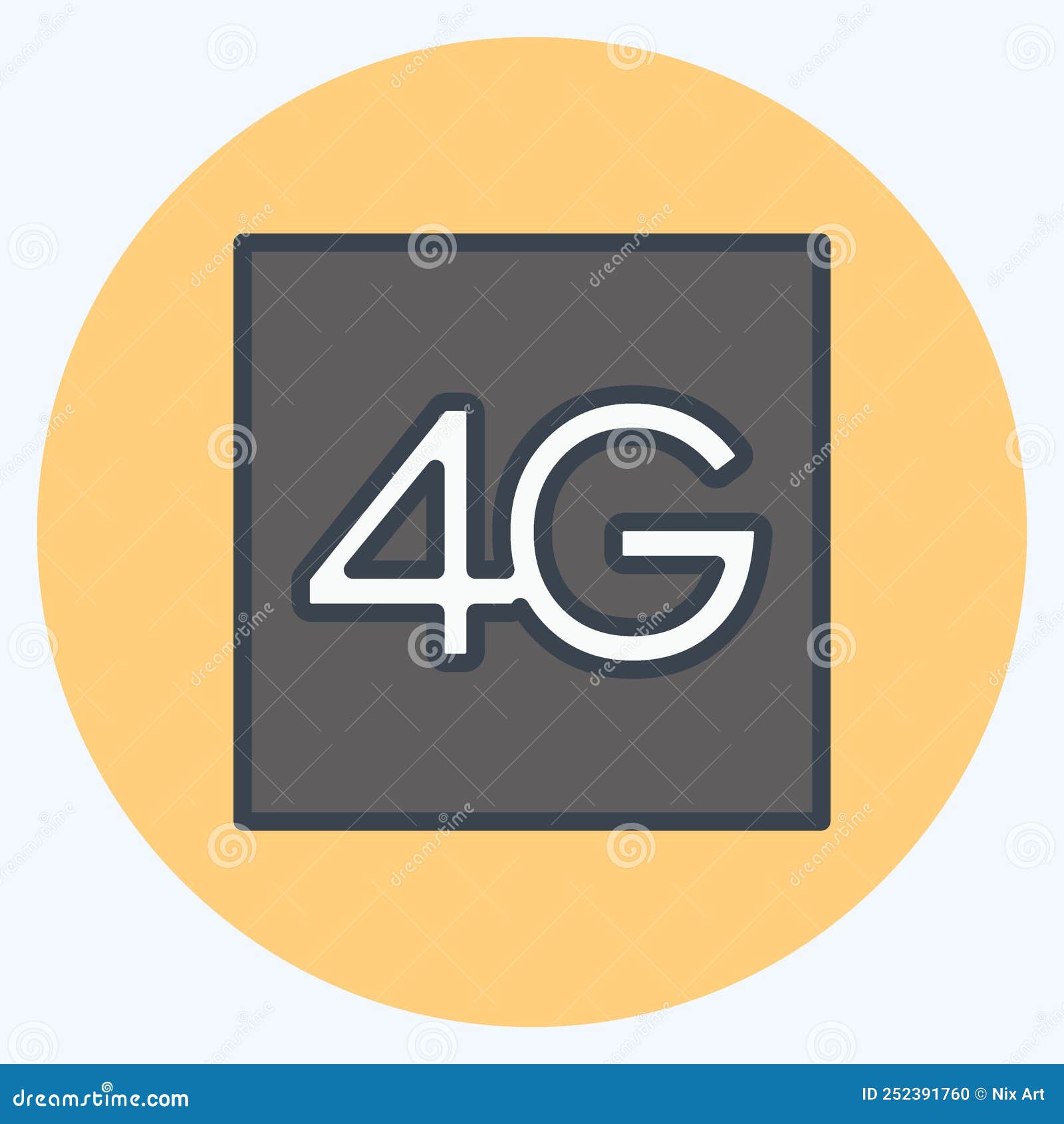Icon 4G. Suitable for Mobile Apps Symbol. Color Mate Style. Simple ...