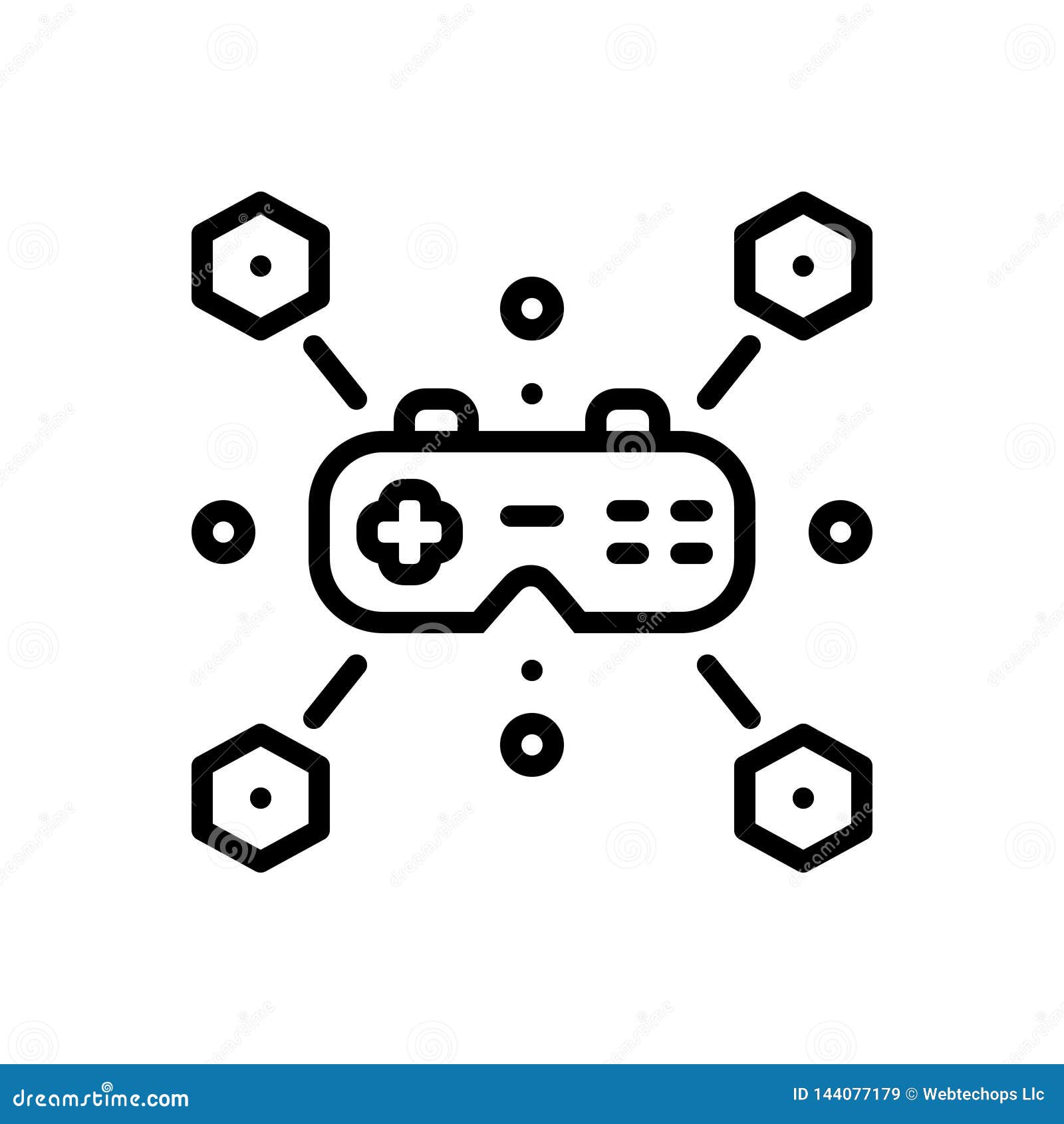 Black Line Icon for Gamify, Activity and Device Stock Vector ...