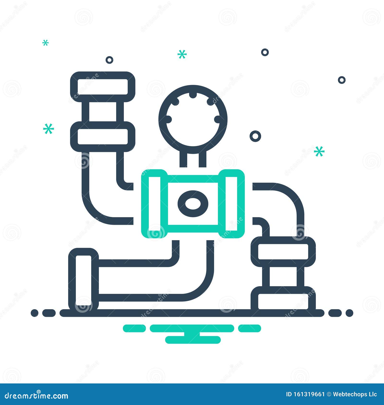 Mix Icon for Gas Pipeline, Connector and Piping Stock Vector ...