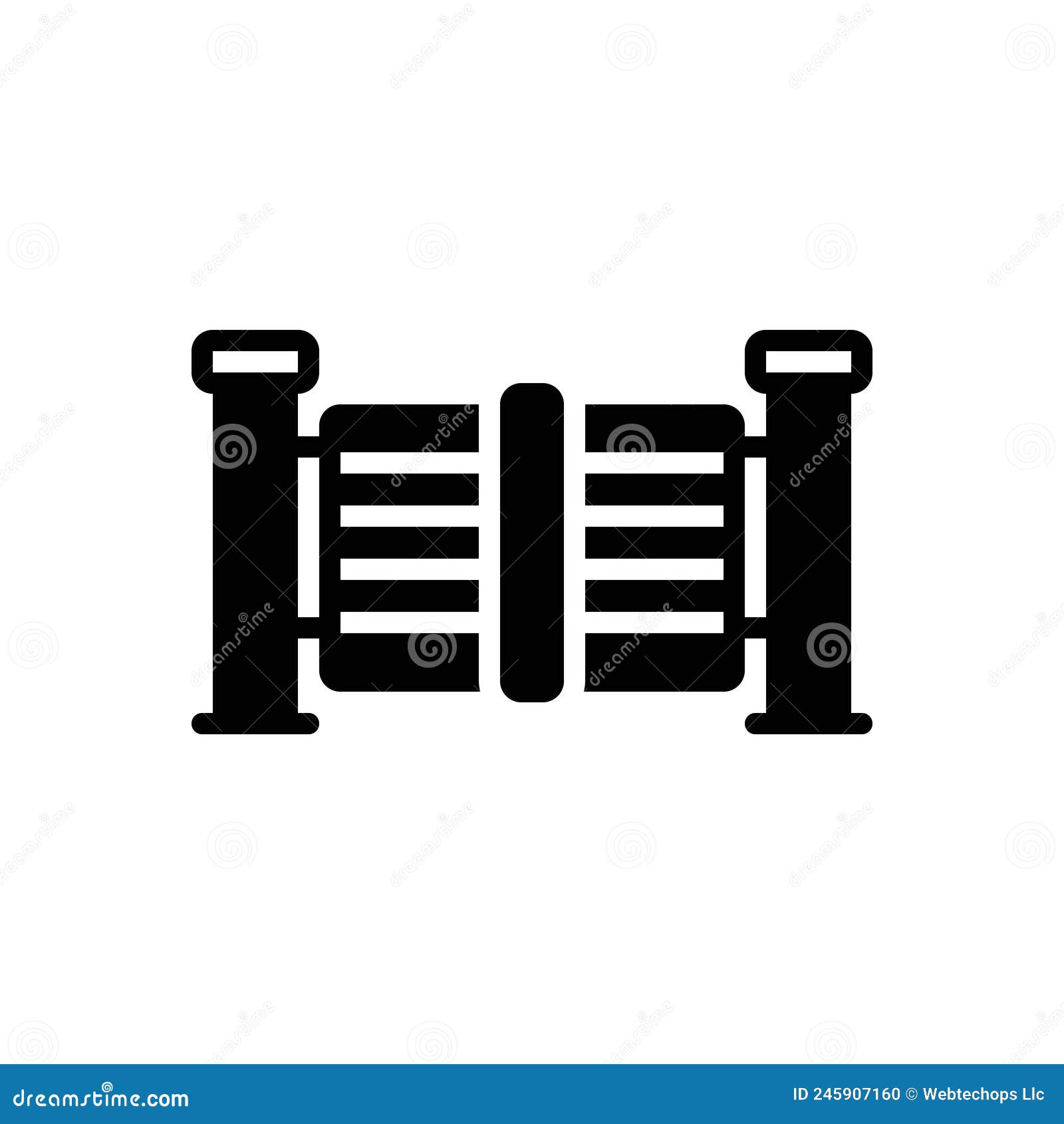 Black Solid Icon for Gate, Housemetal and Entrance Stock Vector ...