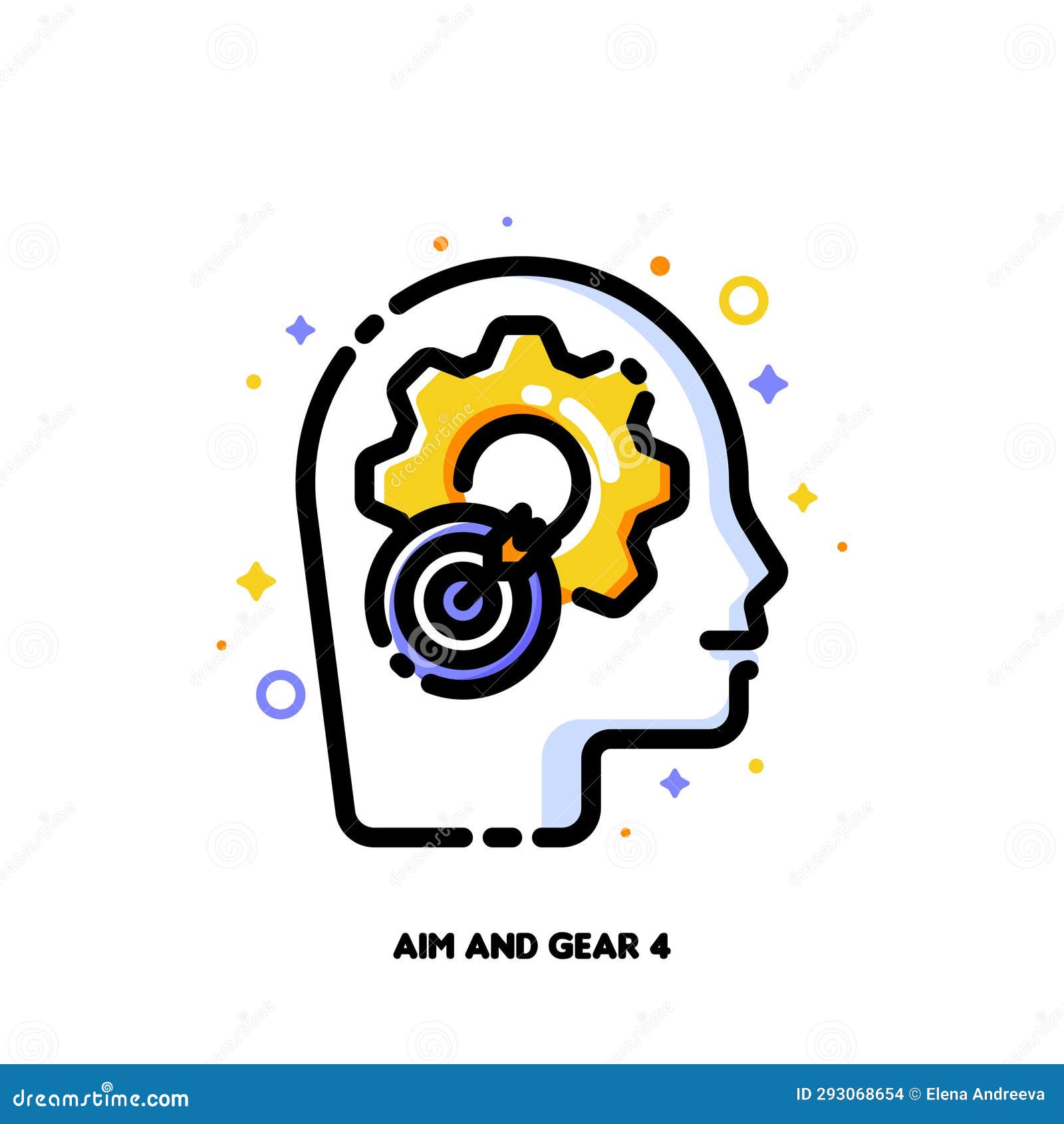 Icon Of Gear And Dartboard With Arrow For Boosting Efficiency Through ...