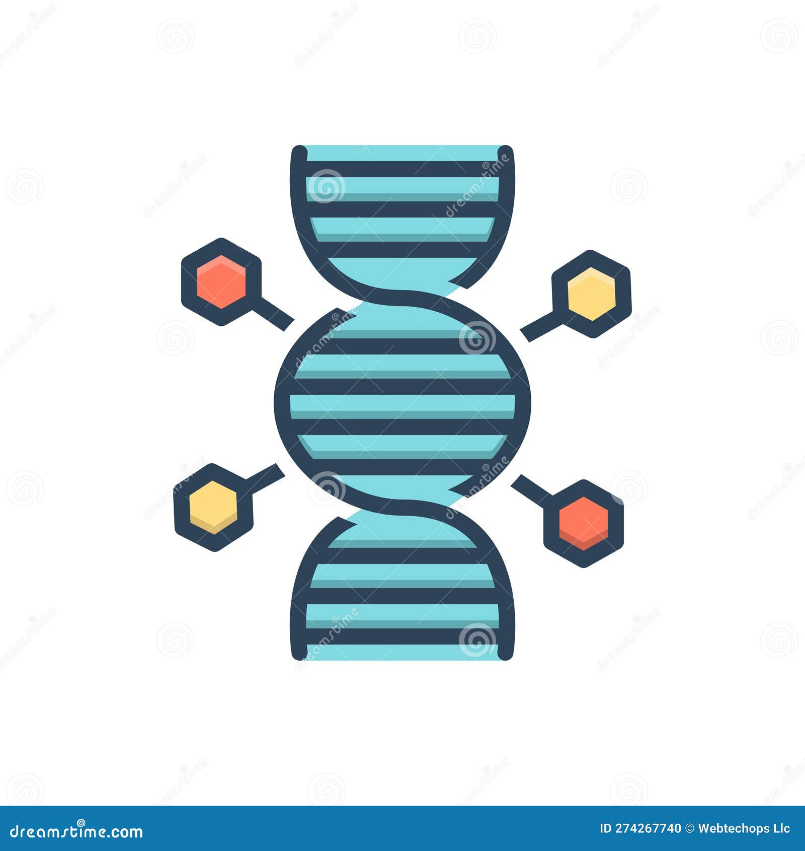 Color Illustration Icon for Genes, Heredity and Cell Stock Illustration ...