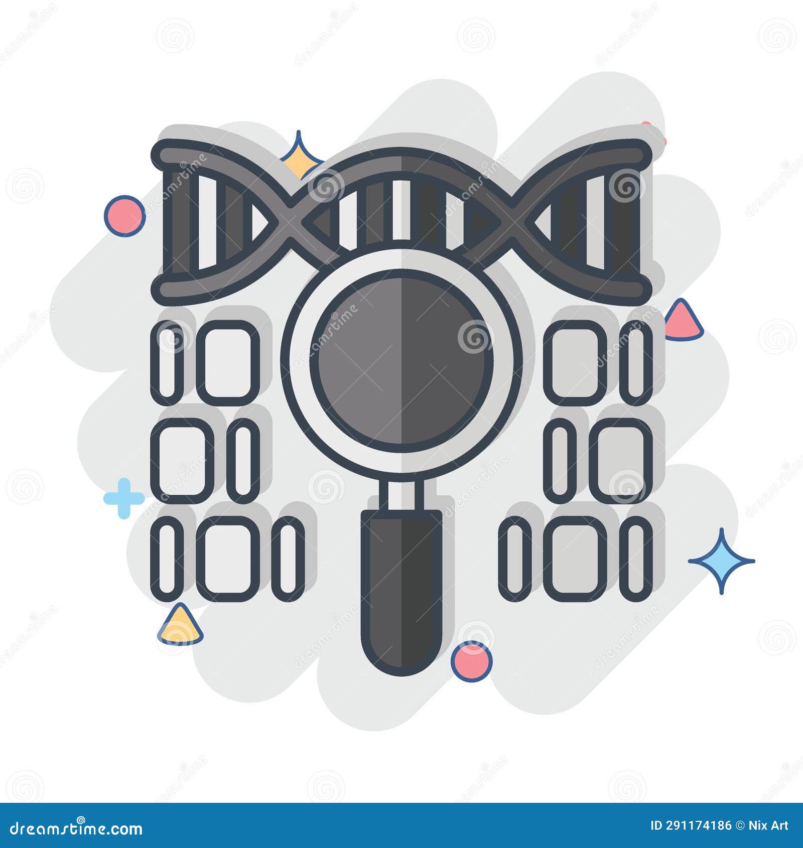 Icon Genetic Code. Related To Biochemistry Symbol. Comic Style. Simple ...